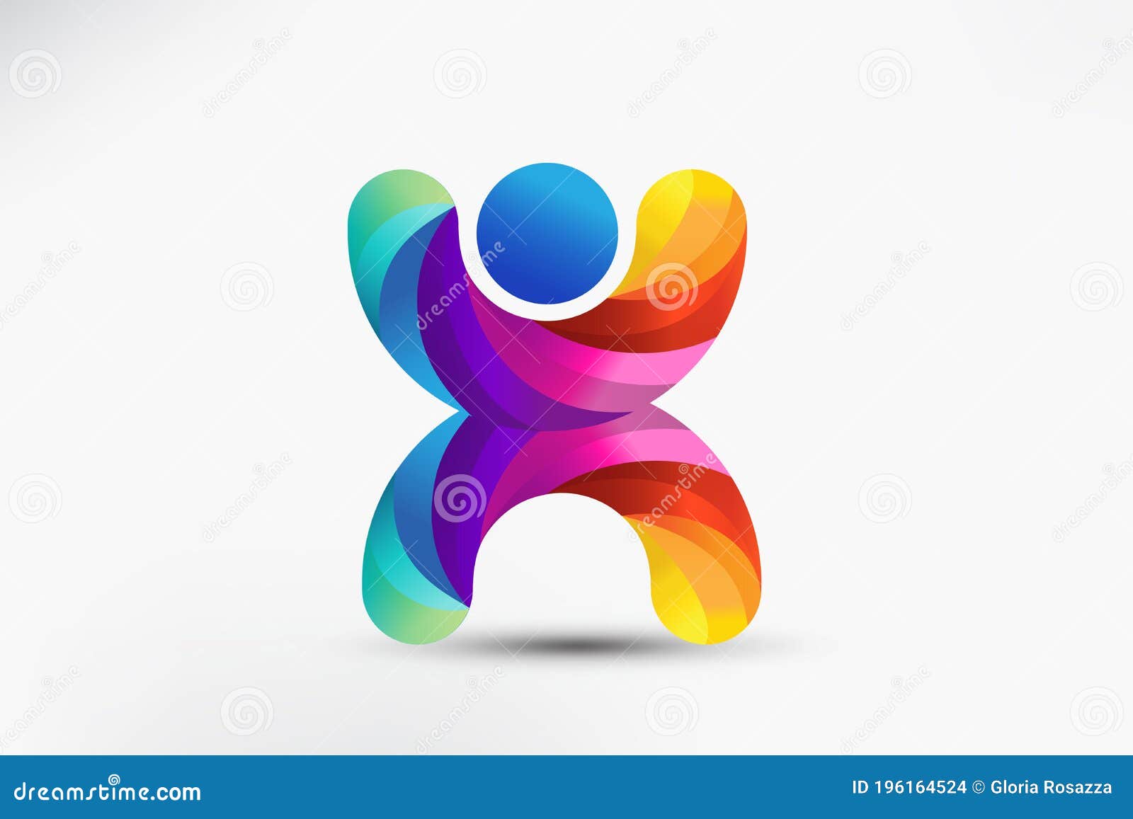 Rainbow Man Figure People Logo Vector Image Stock Vector - Illustration ...