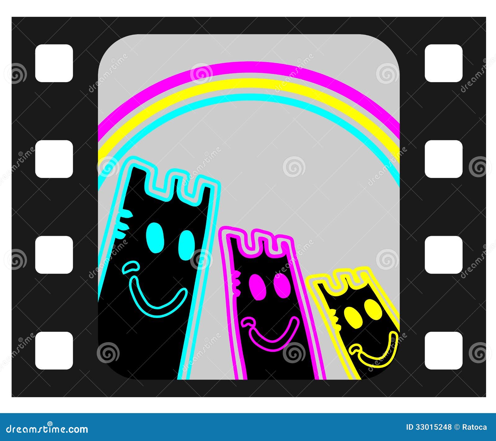 Rainbow film stock vector. Illustration of drawing, colors - 33015248