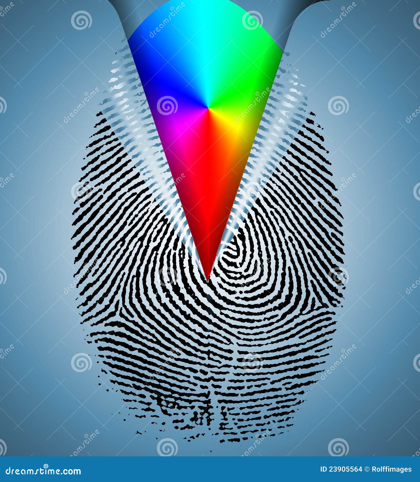 Rainbow Fingerprint stock illustration. Illustration of information ...