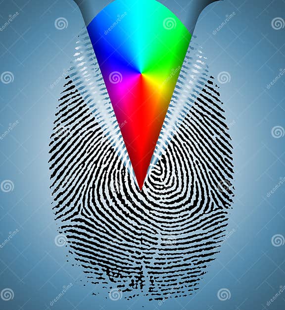 Rainbow Fingerprint stock illustration. Illustration of information ...