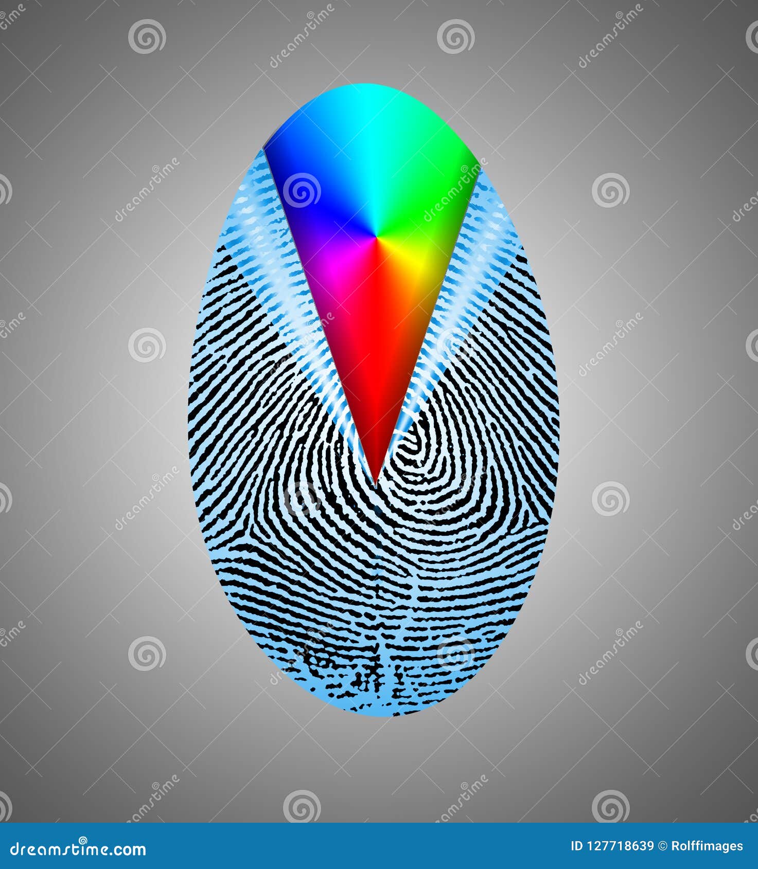 Rainbow Fingerprint stock illustration. Illustration of pride - 127718639