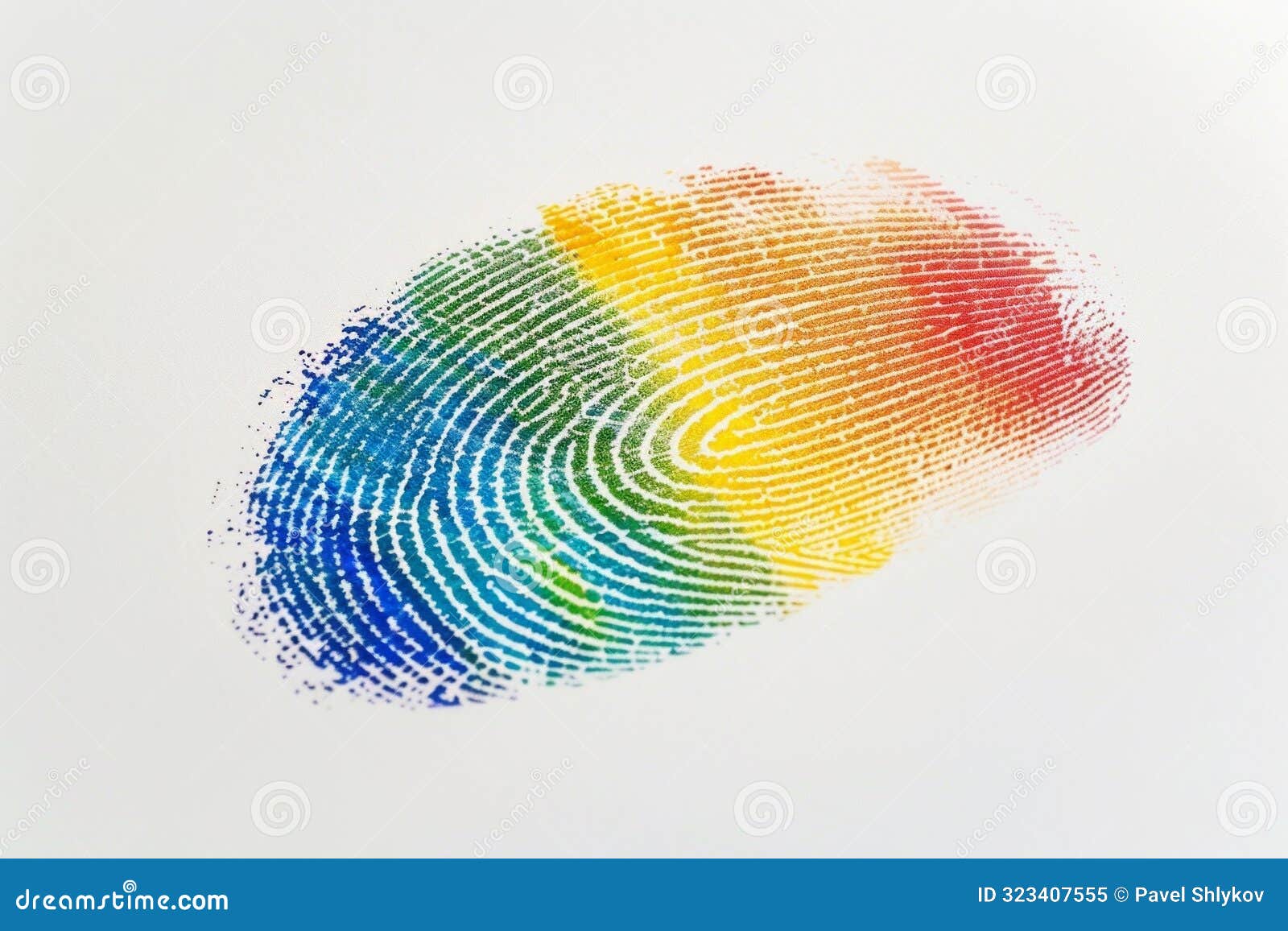 Rainbow Fingerprint Isolated on White Paper Stock Image - Image of ...