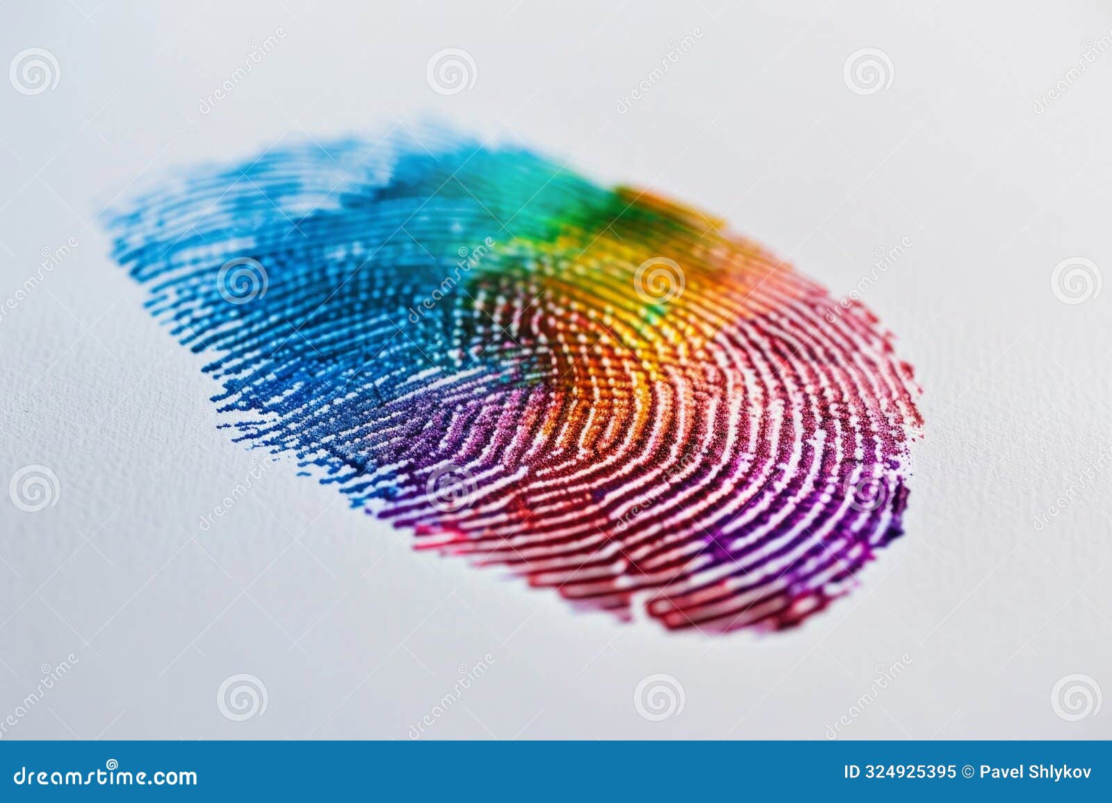 Rainbow Fingerprint Isolated on White Paper Stock Image - Image of ...