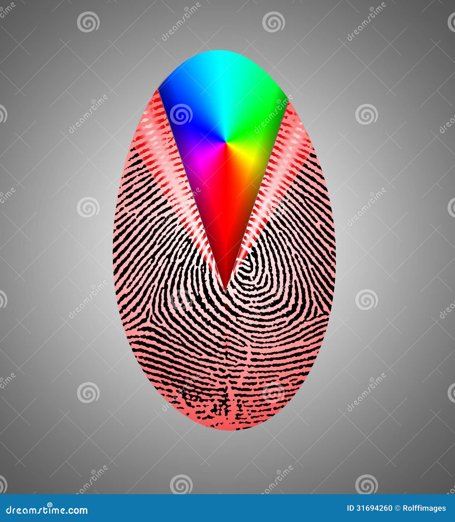 Rainbow Fingerprint stock illustration. Illustration of color - 31694260
