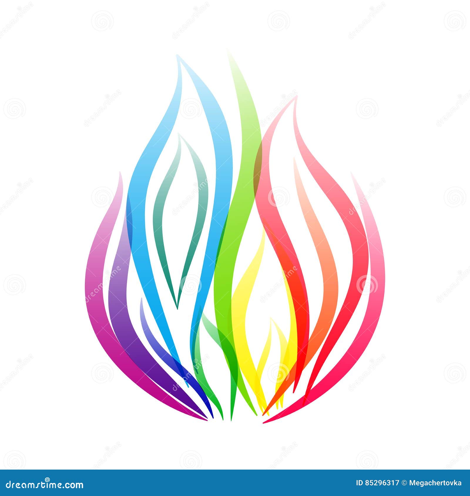 Rainbow fire flame symbol stock vector. Illustration of creative - 85296317