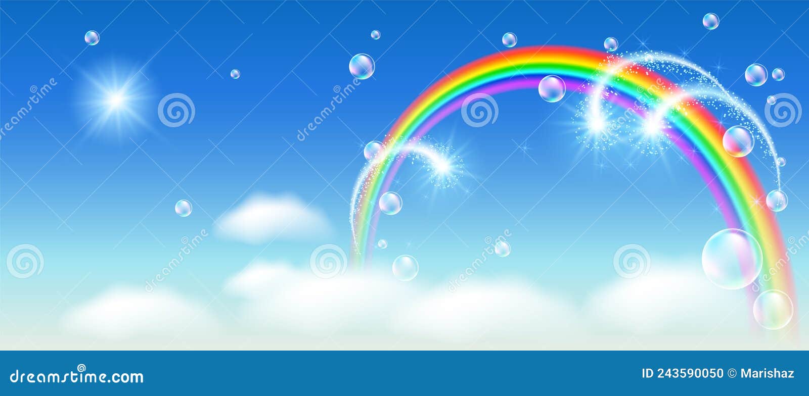 Rainbow Firework Background With Centrifugal Rays On Black Backdrop ...