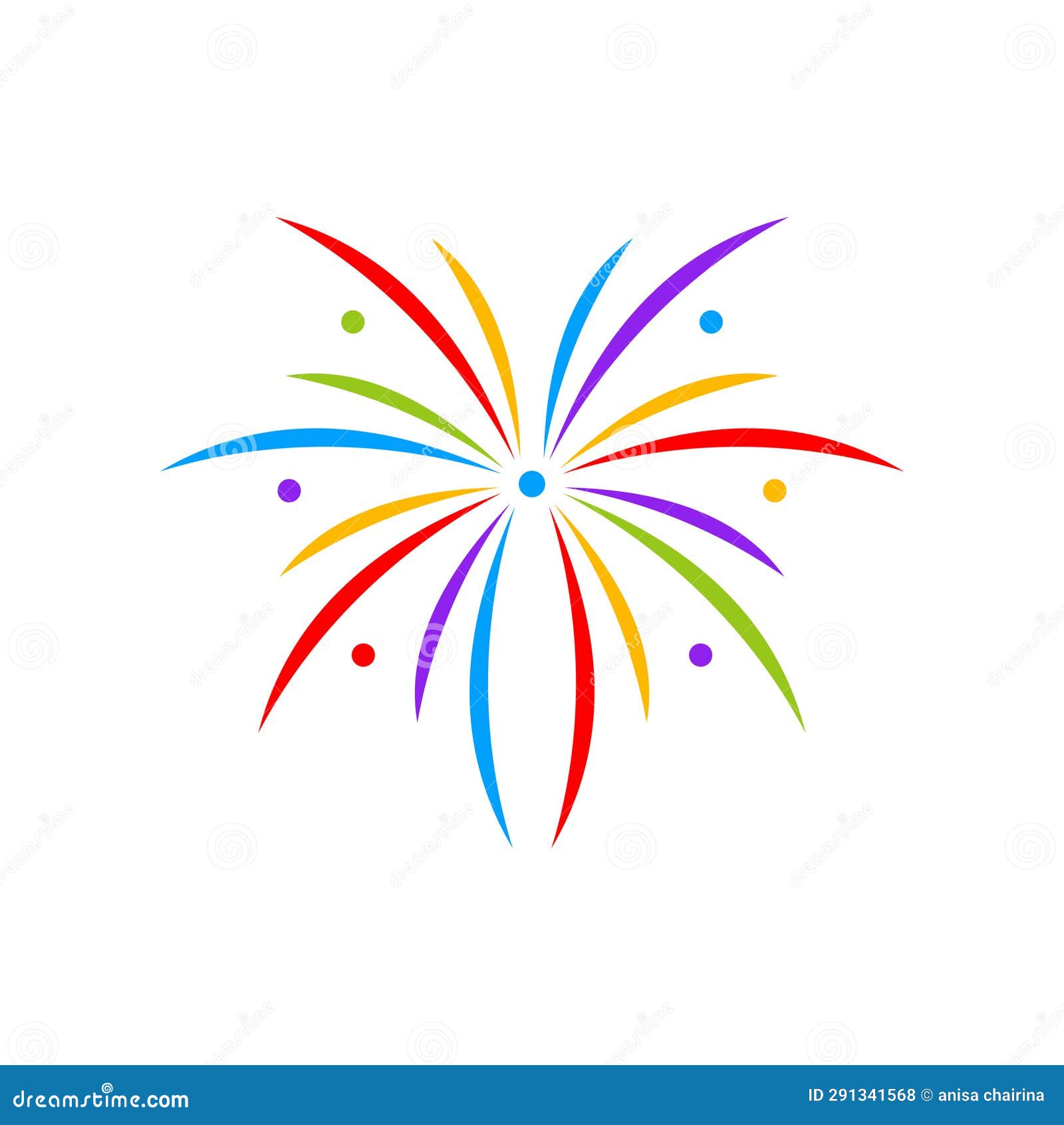 Rainbow Firework Element Vector Design Stock Illustration ...