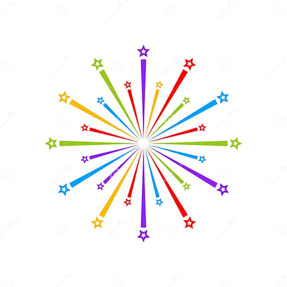 Rainbow Firework Element Vector Design Stock Illustration ...