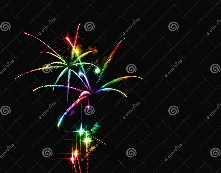 Rainbow Fireworks Cascade stock image. Image of colorful - 9912473