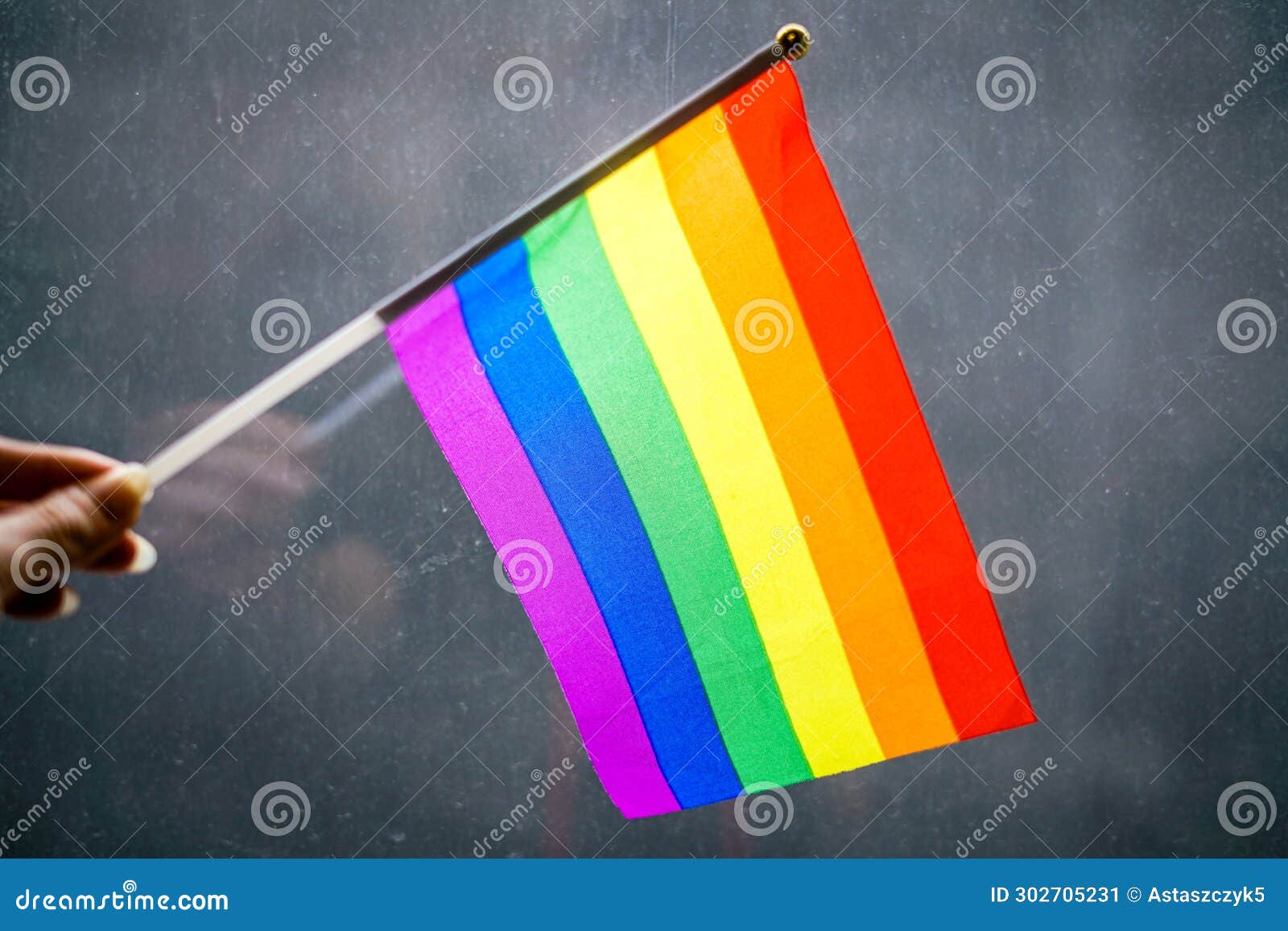 Rainbow Flag As a Symbol of Freedom, Love and Tolerance. Stock Image ...