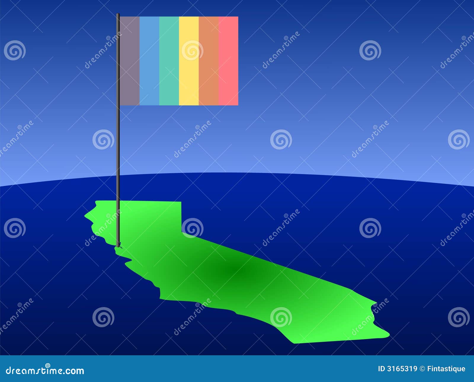 Rainbow Flag California Map Stock Illustrations – 11 Rainbow Flag ...