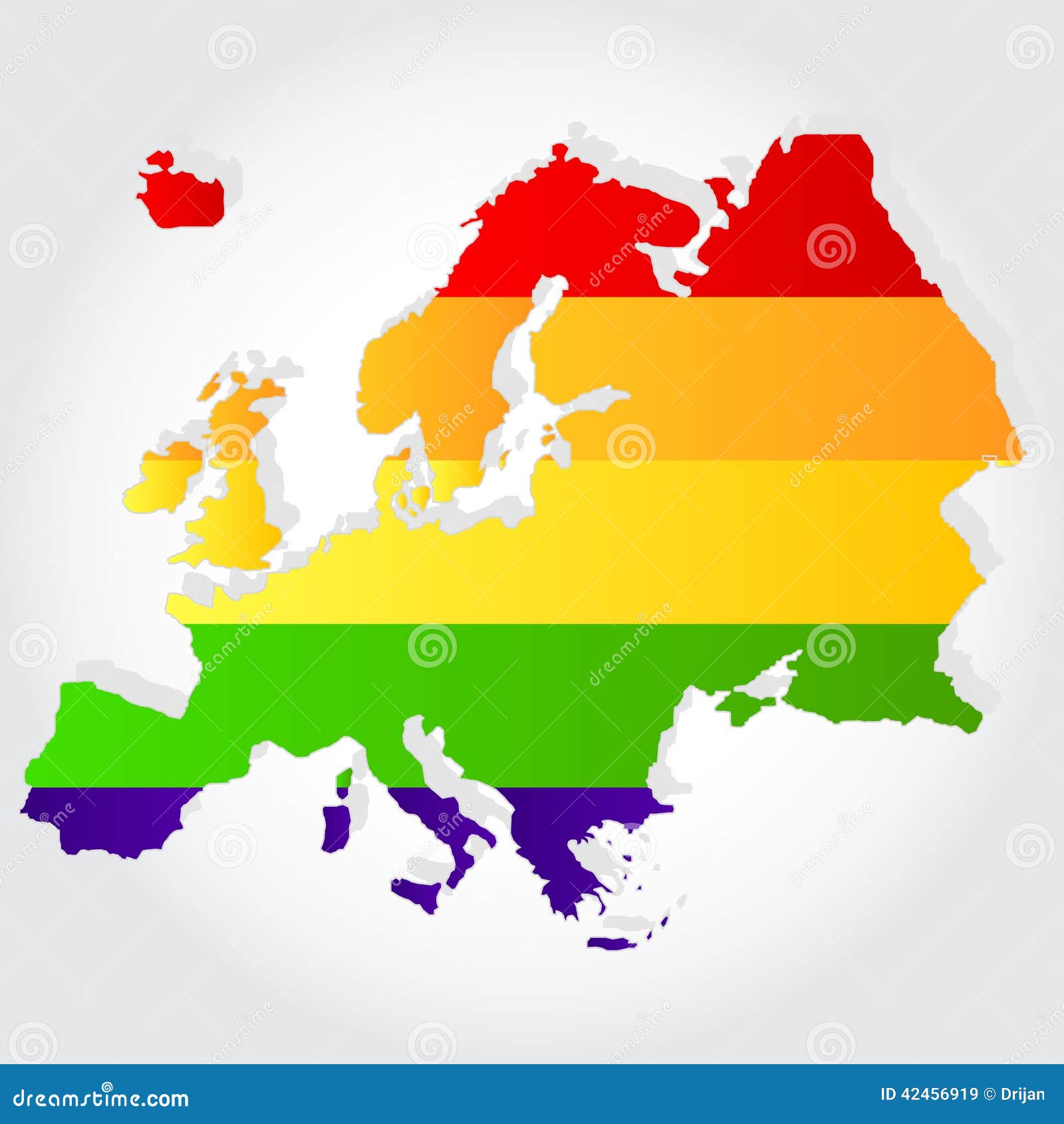 Rainbow Flag In Contour Of Europe Stock Vector - Illustration of ...