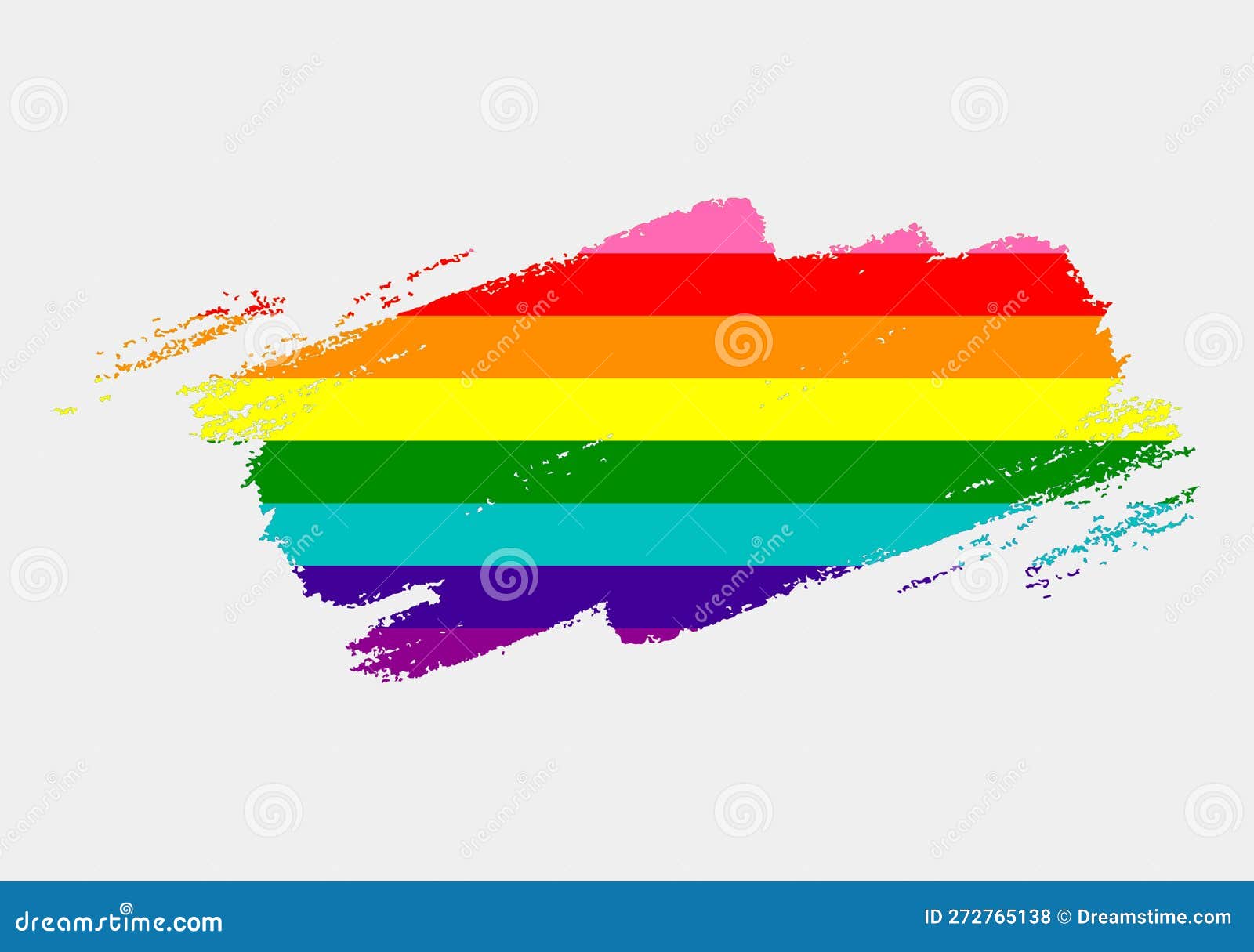Rainbow Flag (Eight Stripe Version) Painted with Brush on White ...