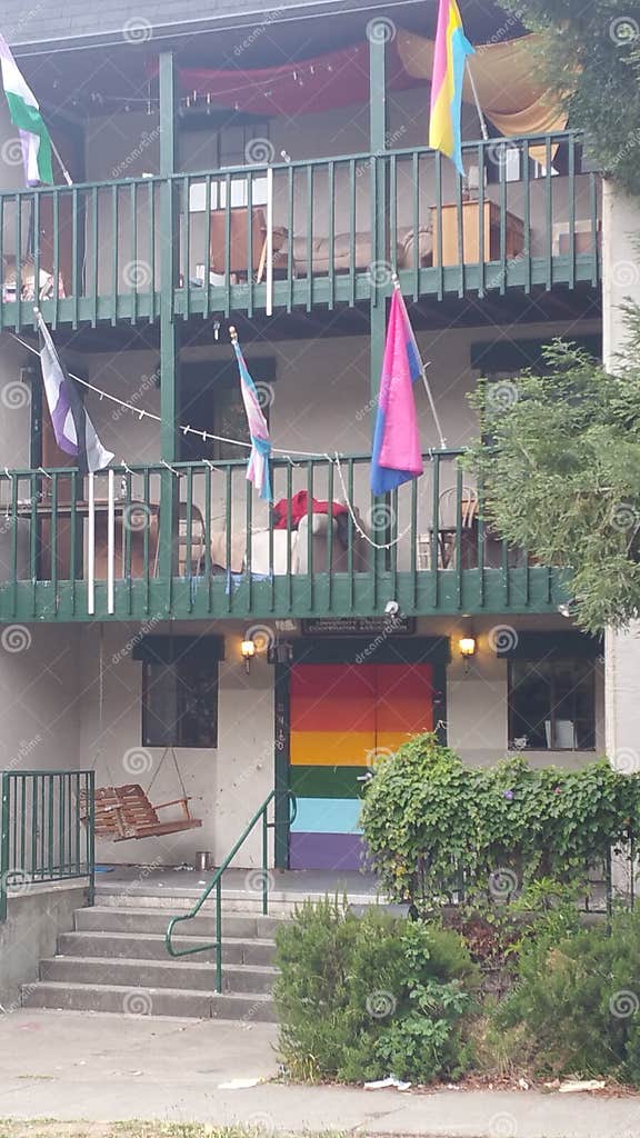 Rainbow Flag stock photo. Image of fraternity, house - 78710054