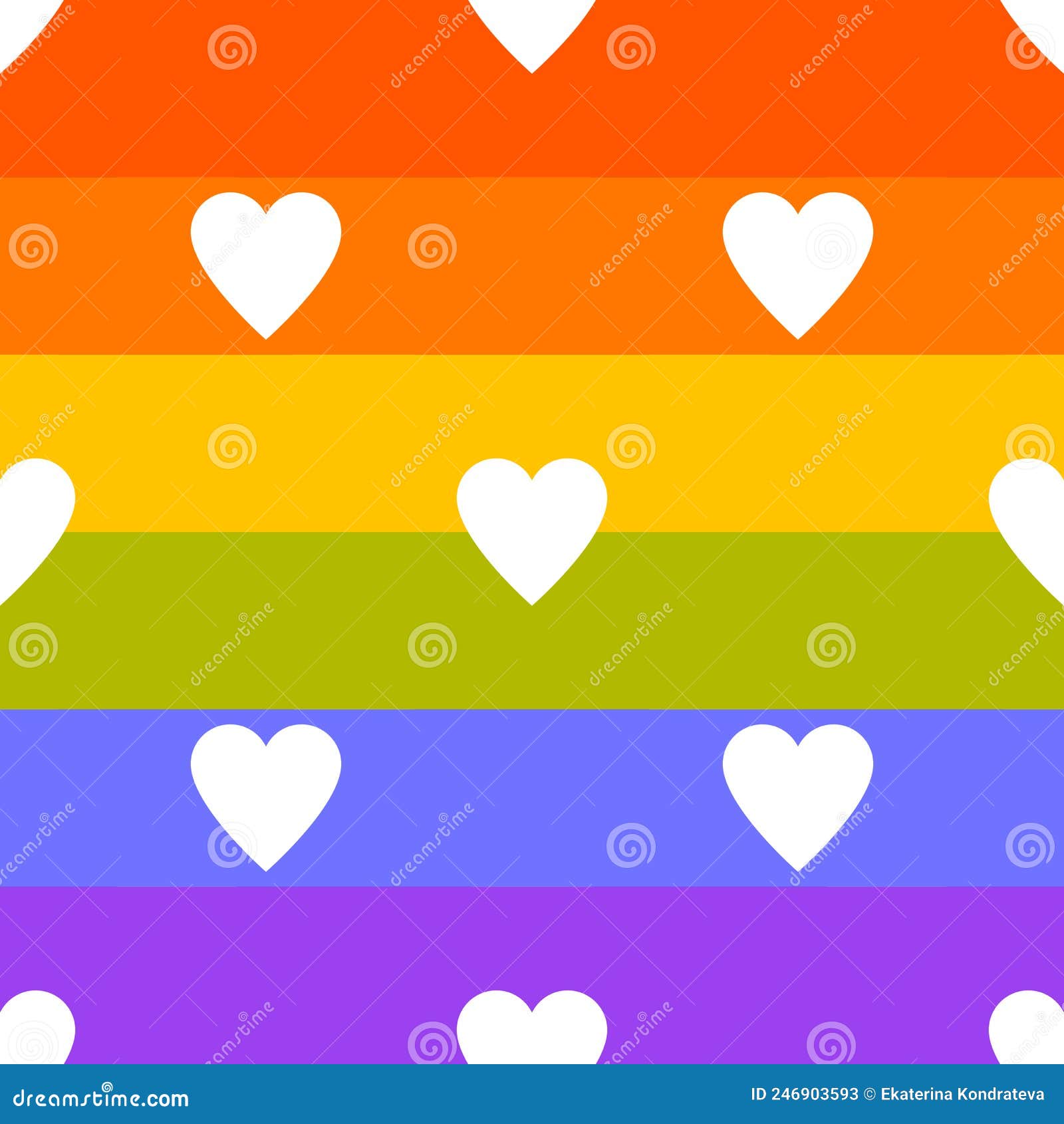 Rainbow Flag Hearts. Pride Month Seamless Pattern Stock Vector - Illustration of movement ...