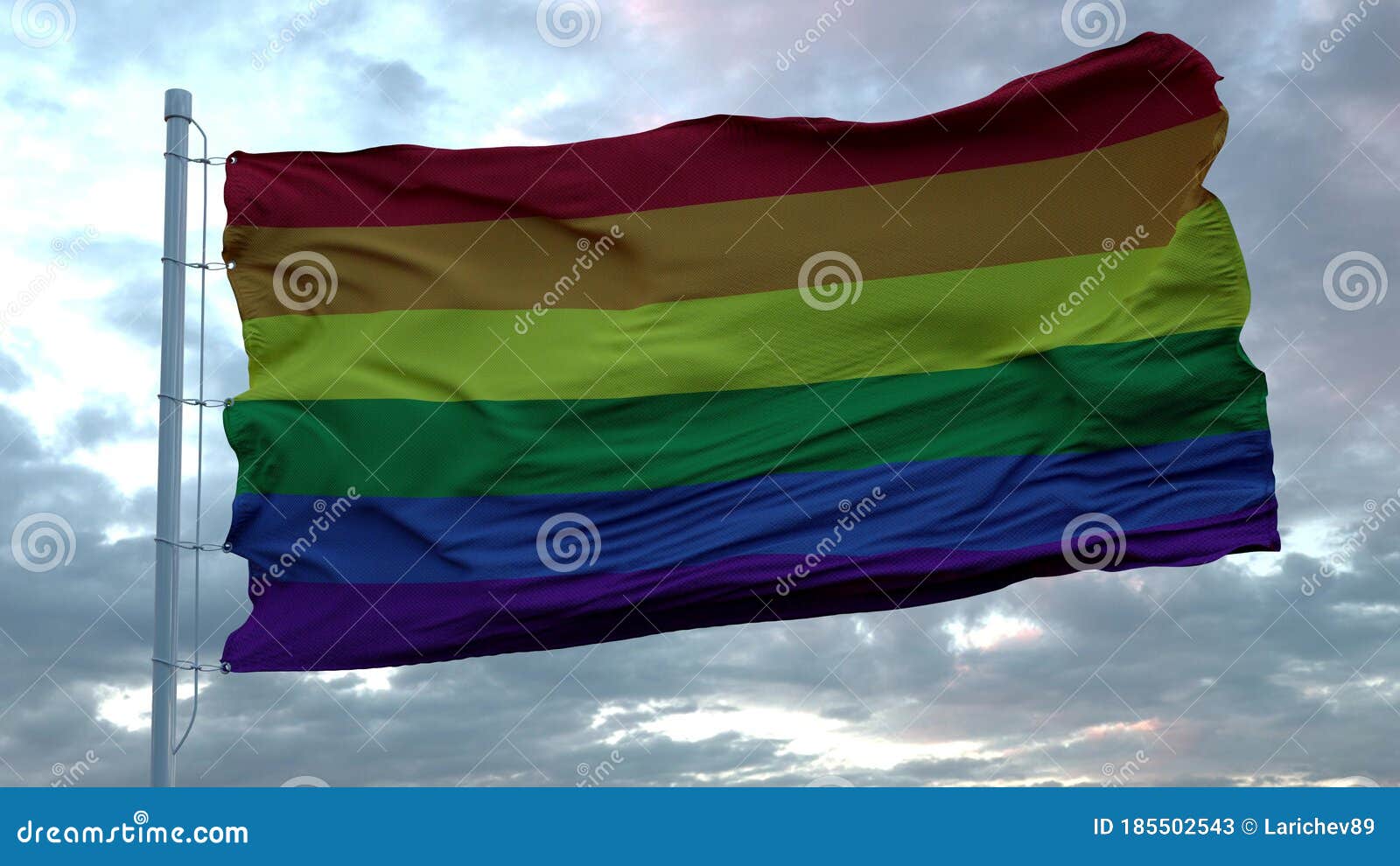 The Rainbow Flag Lgbt Pride Gay Pride Flag Waving In The Wind Against