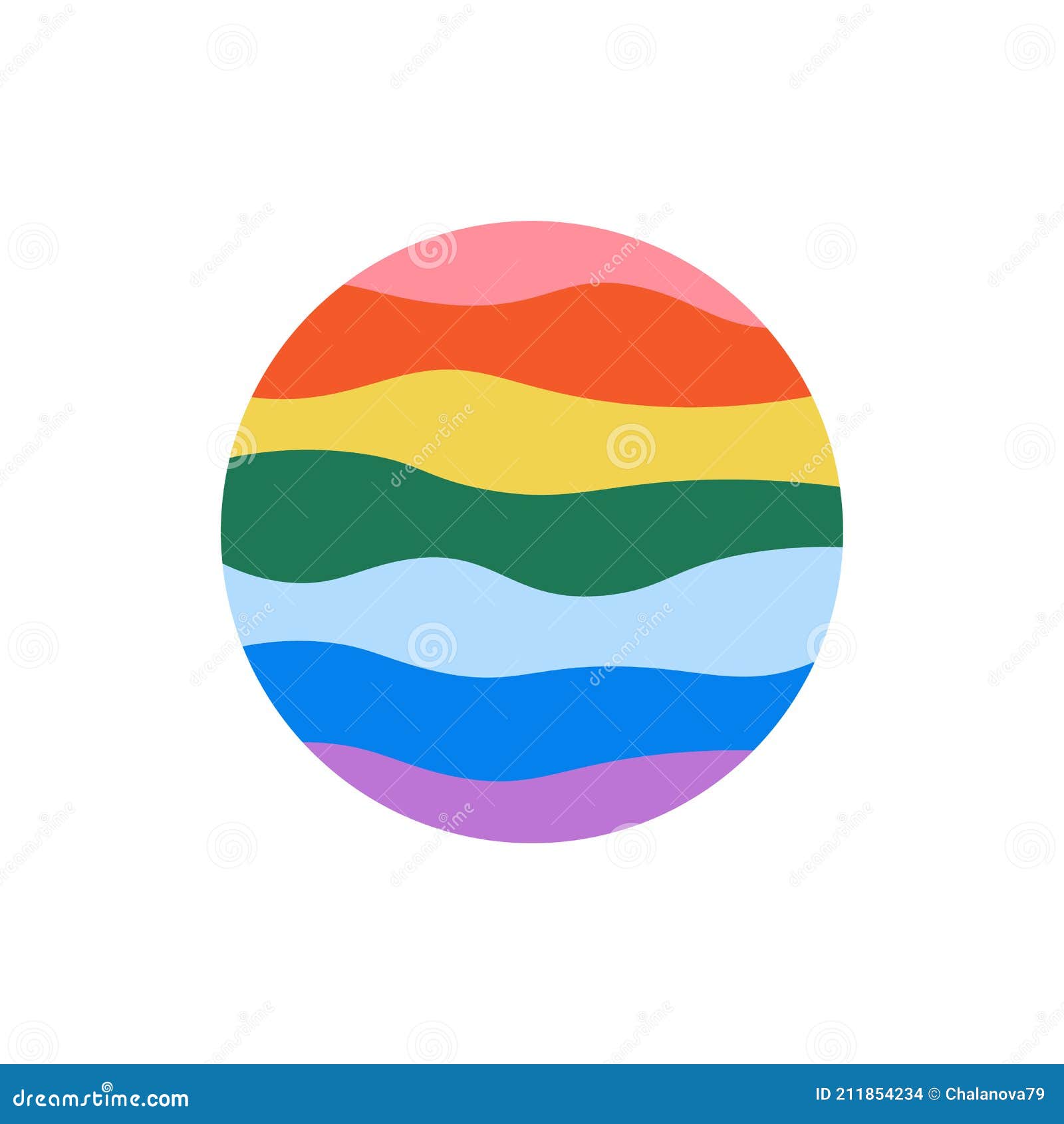 Rainbow Flag LGBT Symbol Round Vector EPS10 Stock Vector - Illustration ...