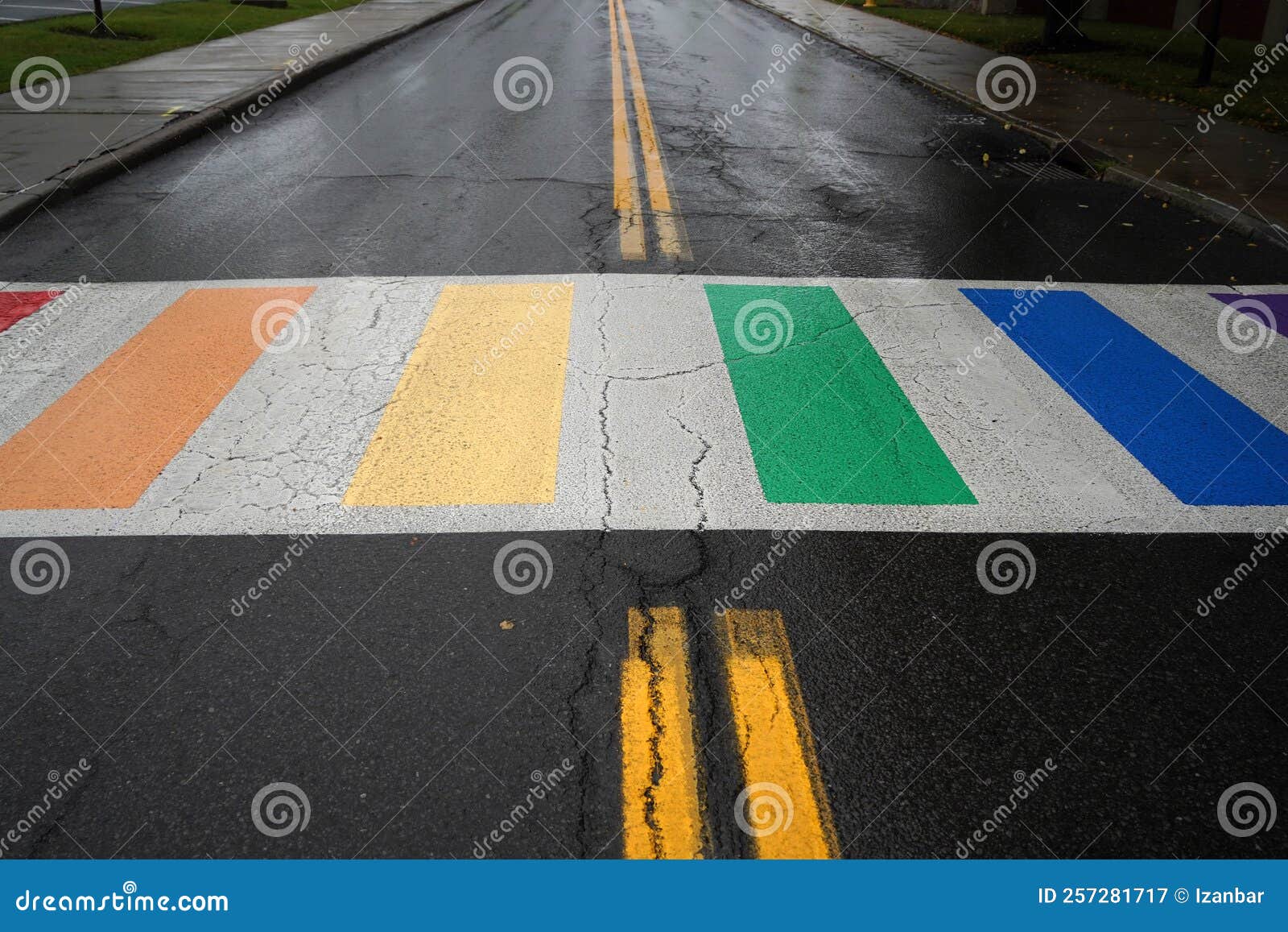 Rainbow Flag Pedestrian Crossroad Stock Image - Image of flag ...