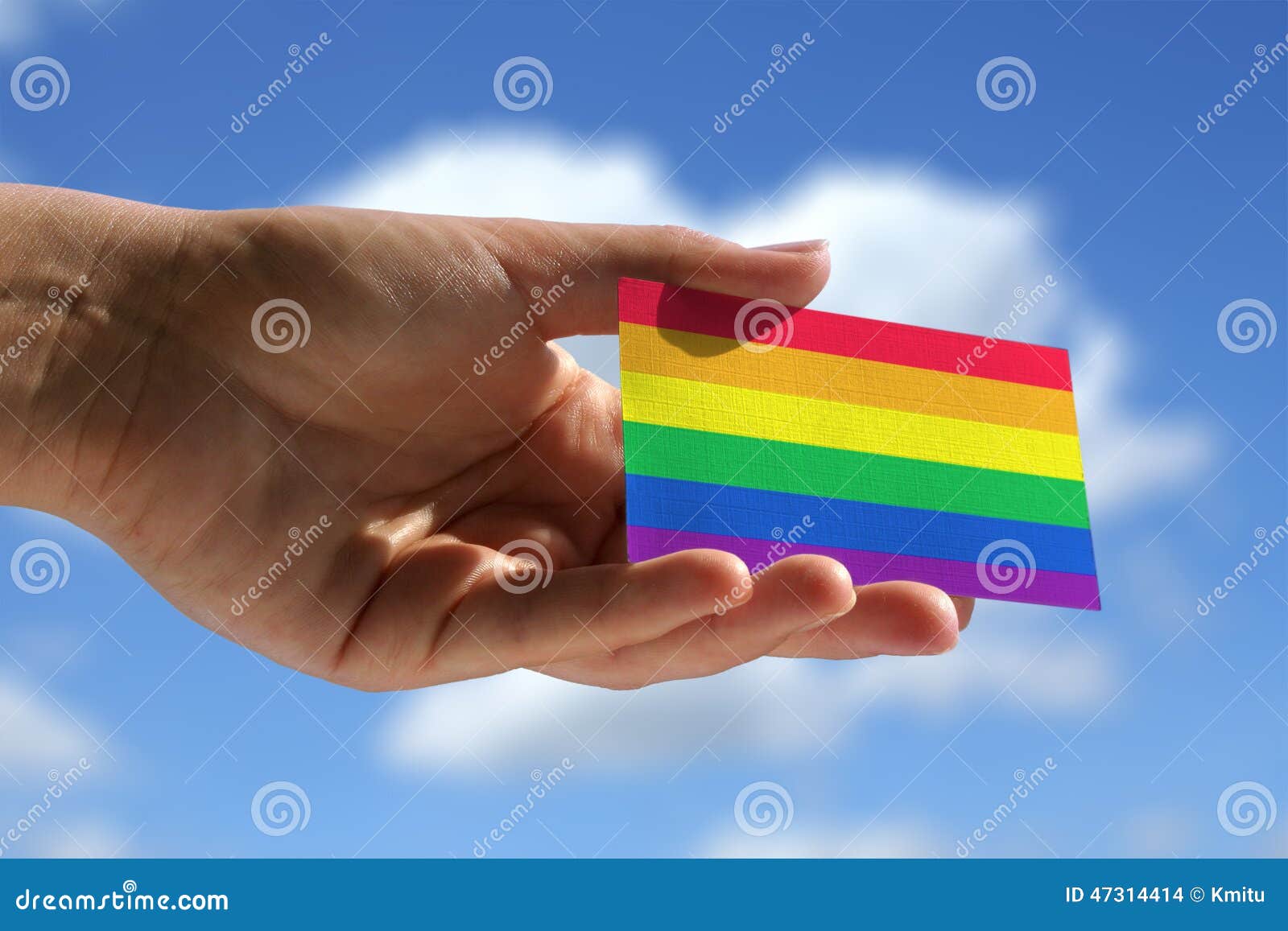 Rainbow Flag on Visiting Card Stock Photo - Image of keeping, give ...