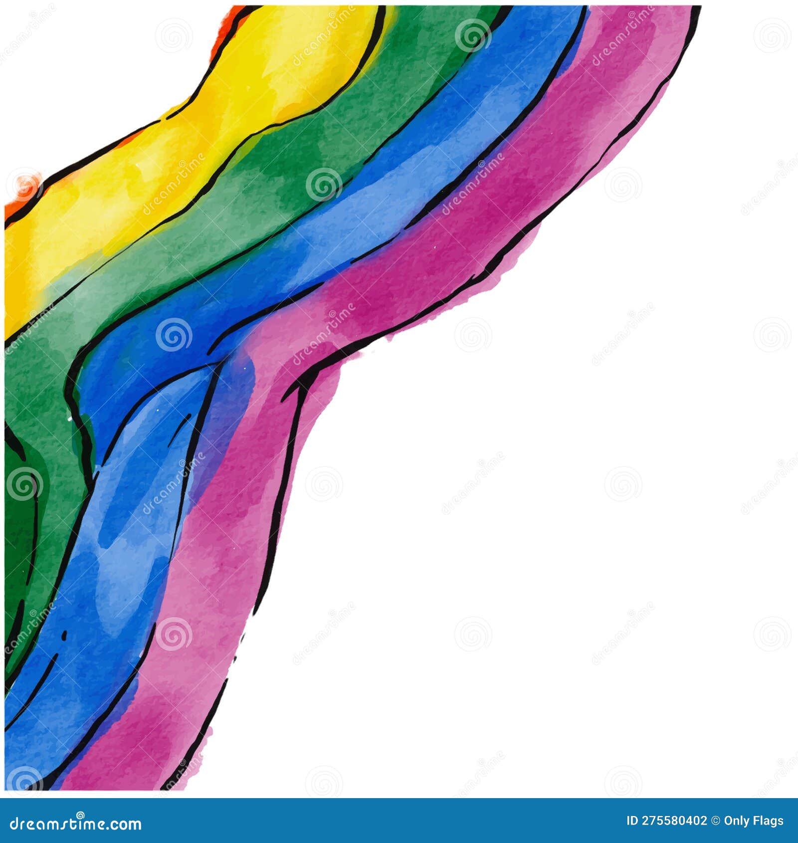 Rainbow Flag Watercolor Background Lgbt Pride Month Texture Concept