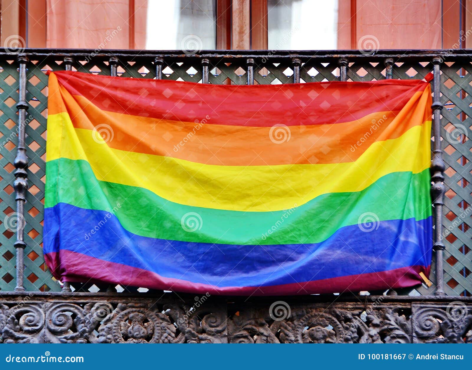 Rainbow flag stock image. Image of blue, colorful, east - 100181667