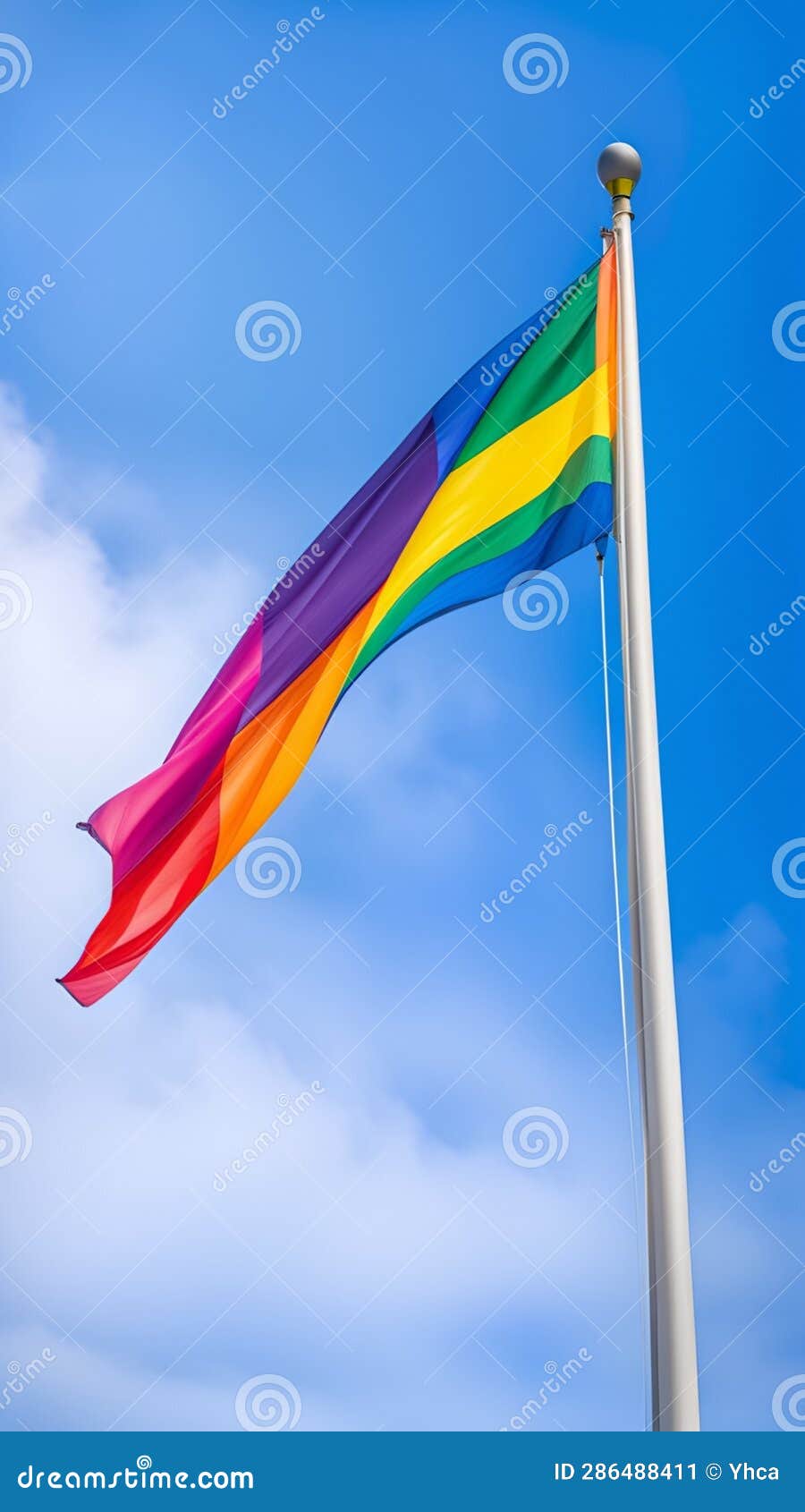 Rainbow Flag Waving in the Wind AI Generated Stock Illustration ...