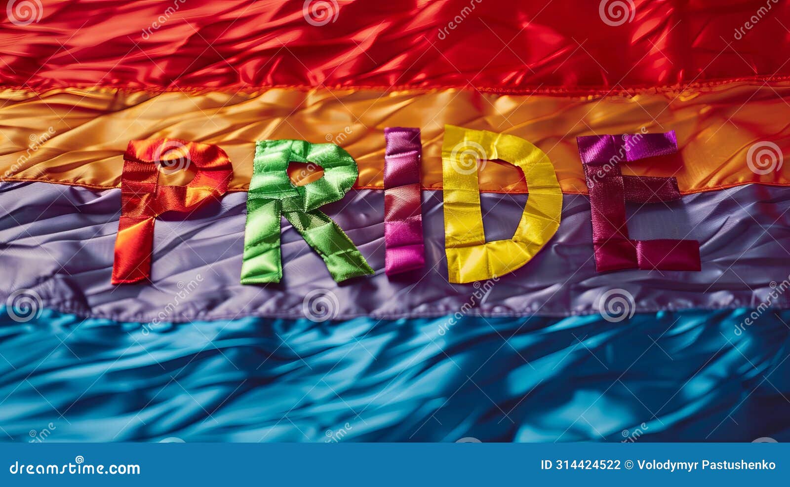 A Rainbow Flag with the Word Pride Written on it Stock Photo - Image of ...