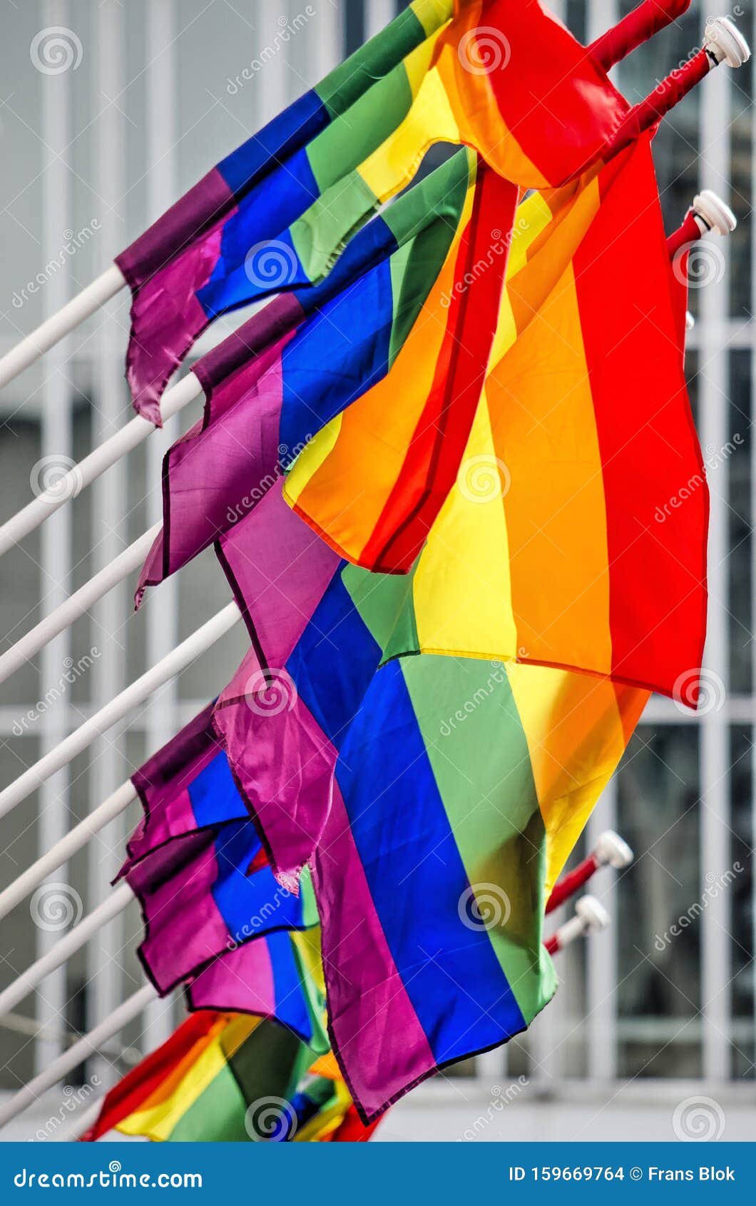 Rainbow Flags Hanging On Benches Royalty-Free Stock Image ...