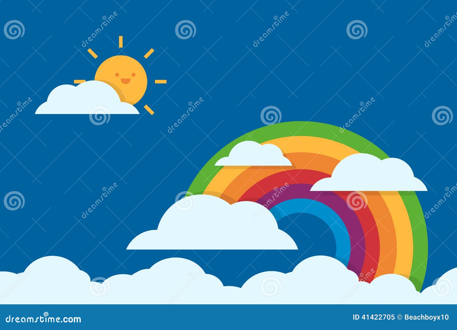 Rainbow flat design stock vector. Illustration of clipart - 41422705