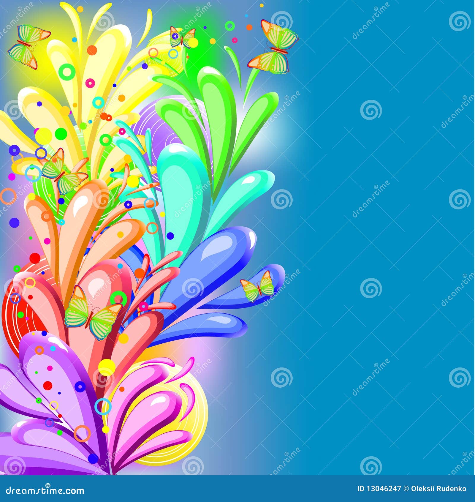Rainbow floral background stock vector. Illustration of pattern - 13046247