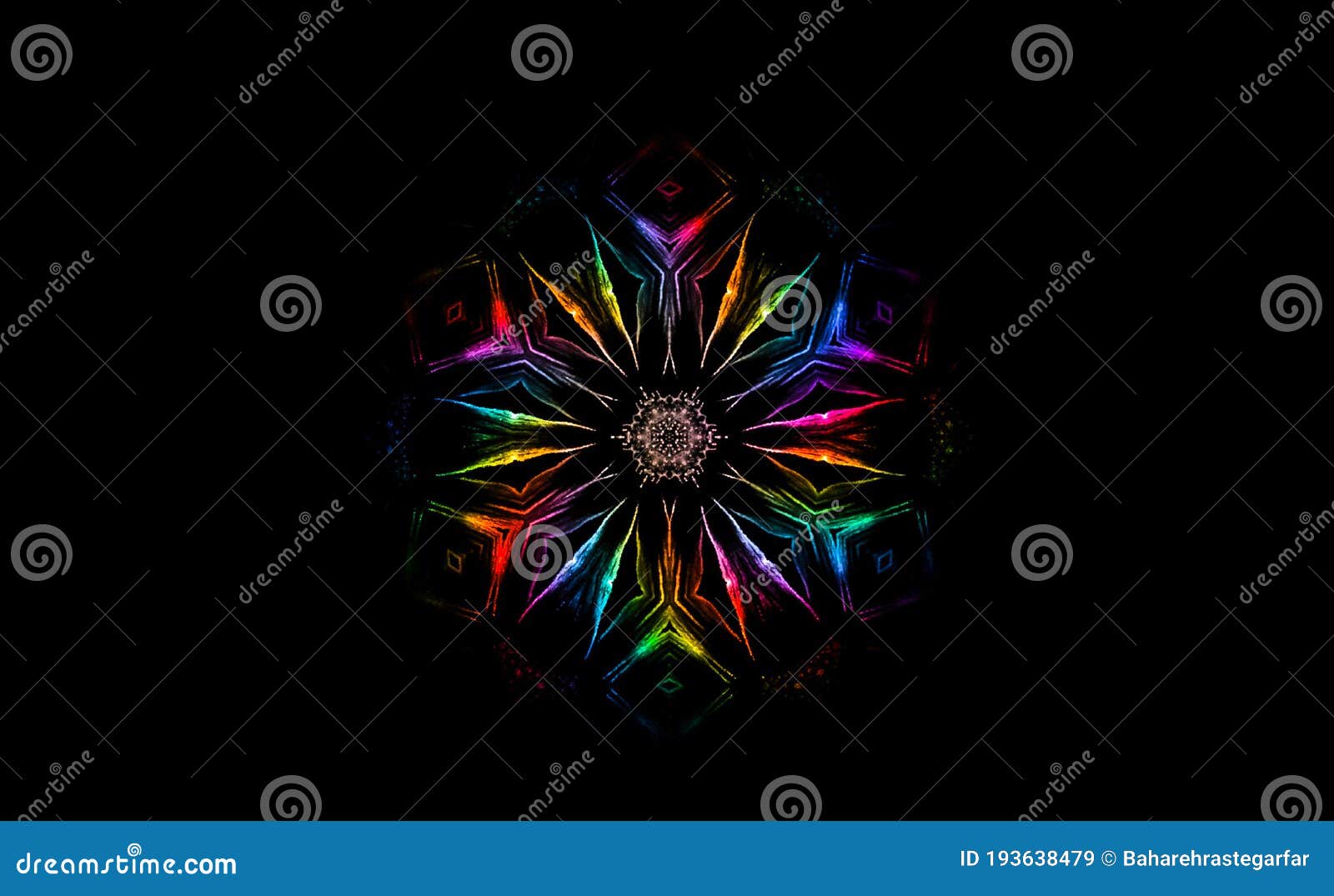Rainbow floral pattern. stock image. Image of light - 193638479
