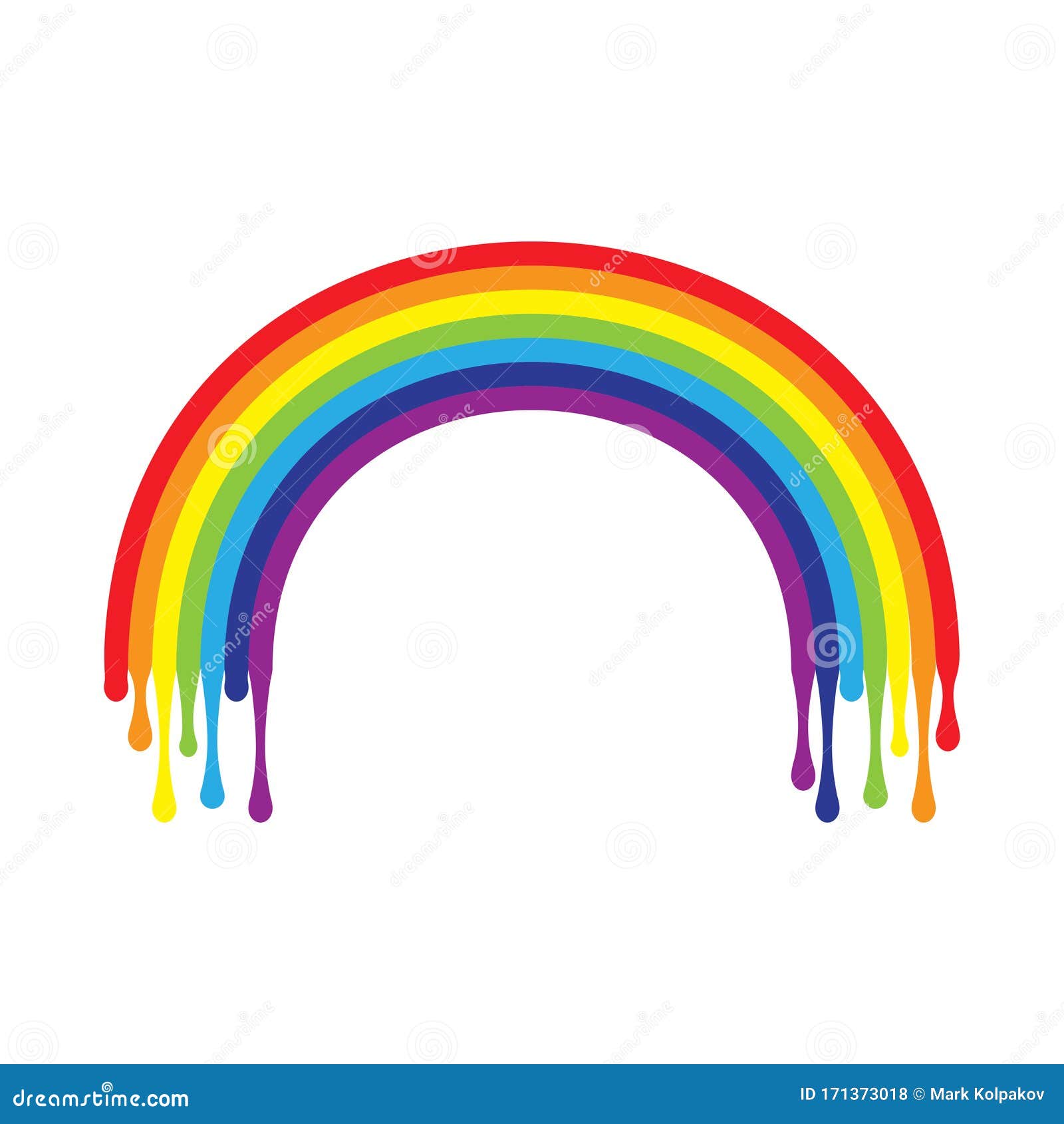 Rainbow Flow Down in Flat Style, Vector Illustration Stock Illustration ...