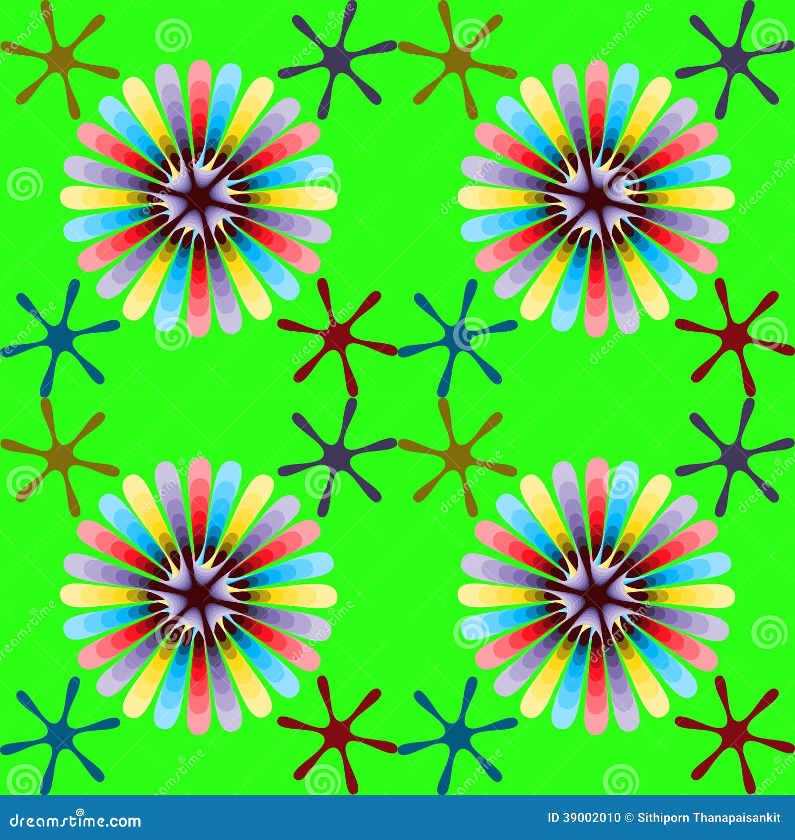 Rainbow flower pattern stock vector. Illustration of vector - 39002010