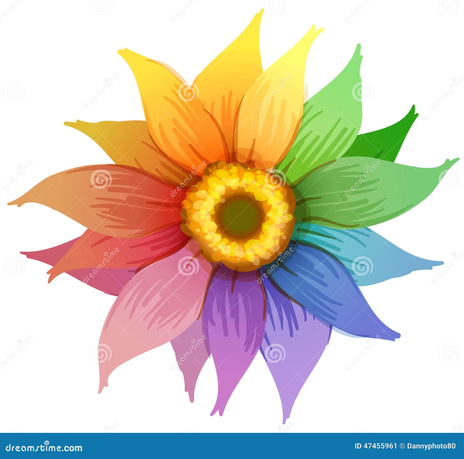 Rainbow Flower Border Background Watercolor. Royalty-Free Stock ...