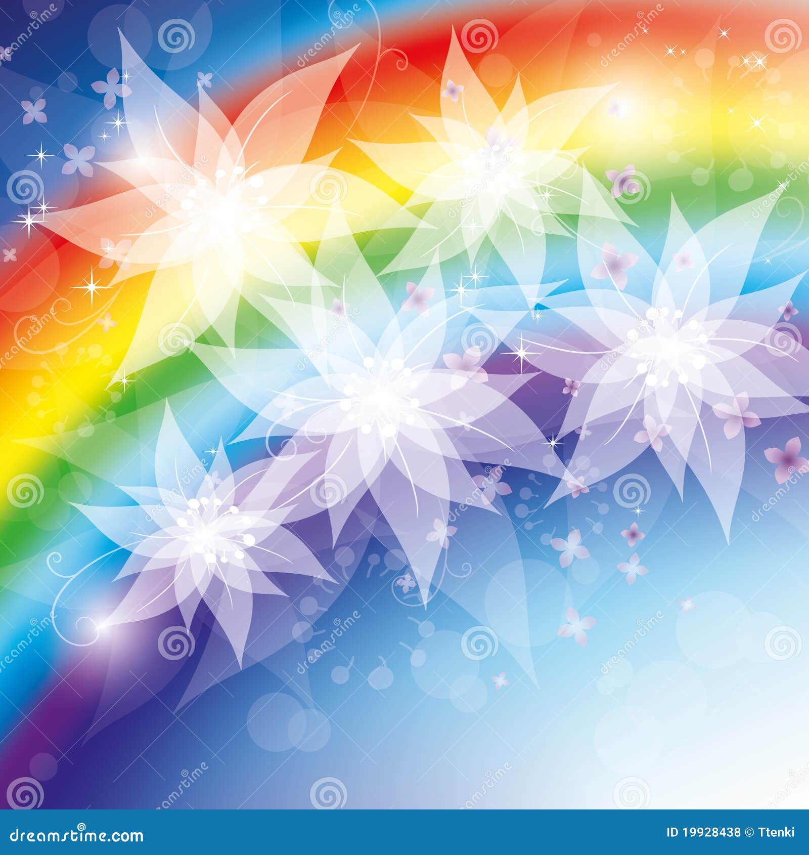 Rainbow flowers stock vector. Illustration of mesh, shiny - 19928438