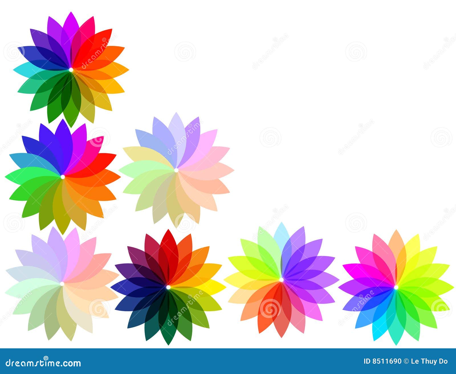Rainbow flowers stock vector. Illustration of decoration - 8511690