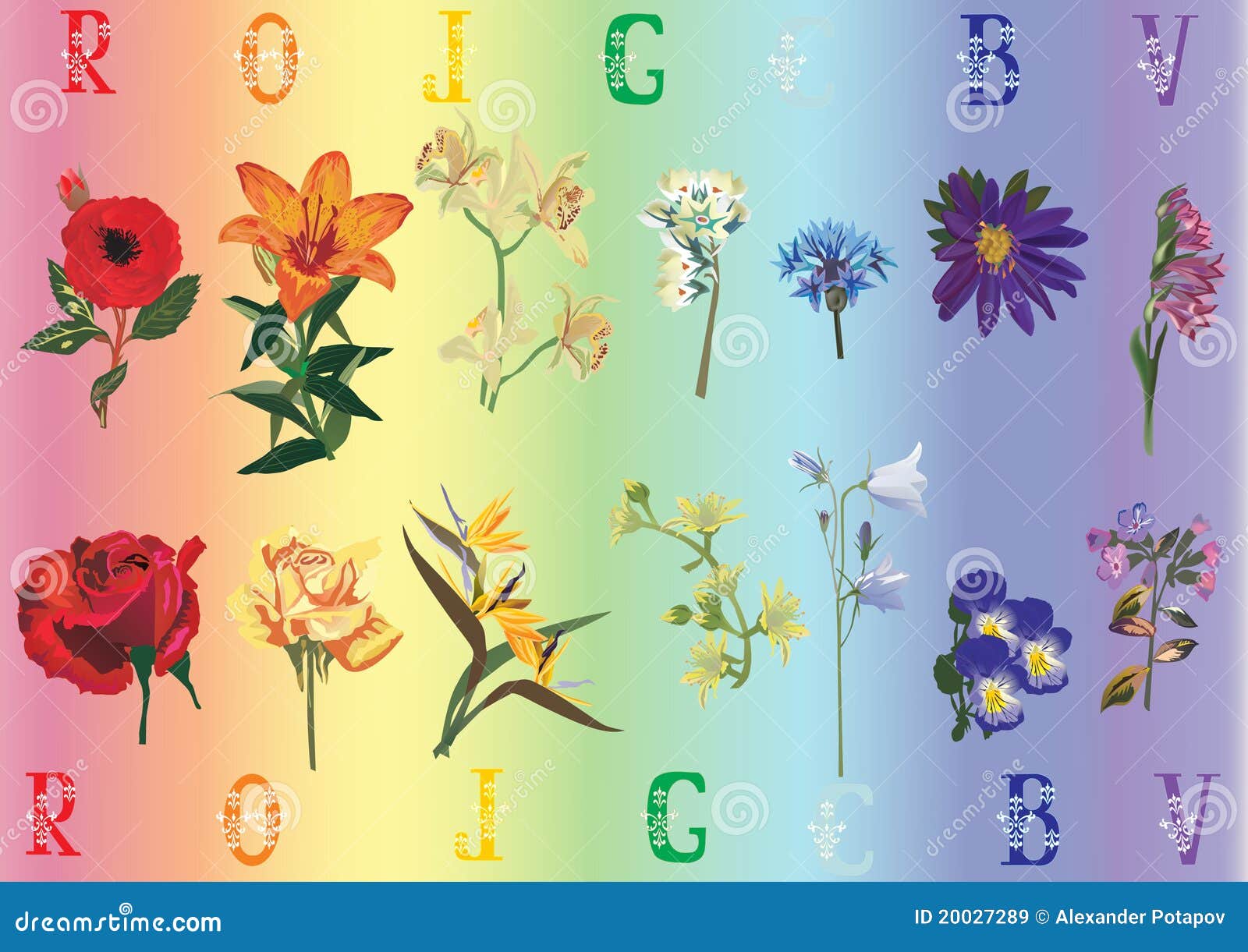 Rainbow Flowers With Vortex Liquid Effect. AI-Generated. Stock Image ...