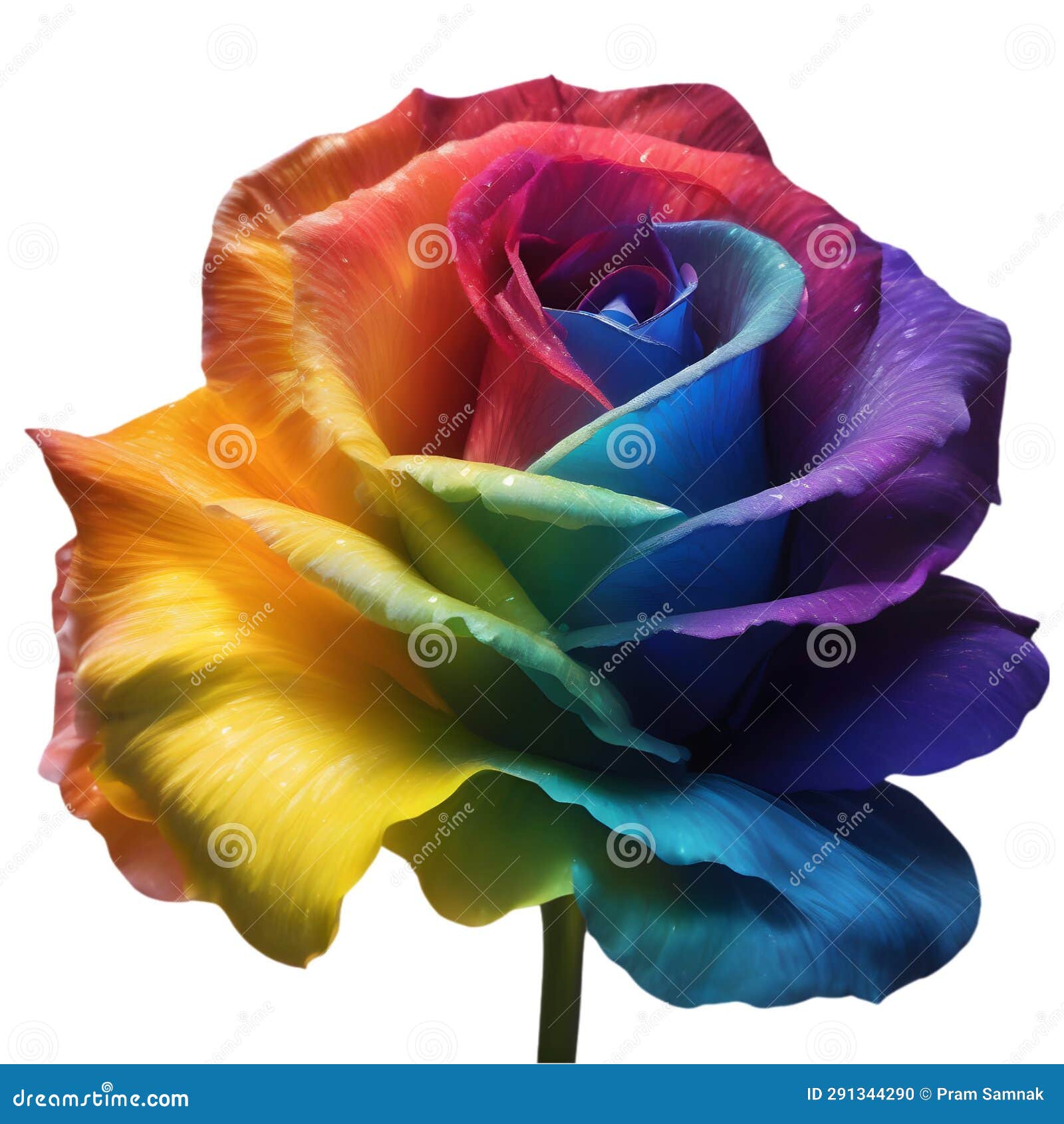 Rainbow Flowers with Vortex Liquid Effect. AI-Generated. Stock Photo ...