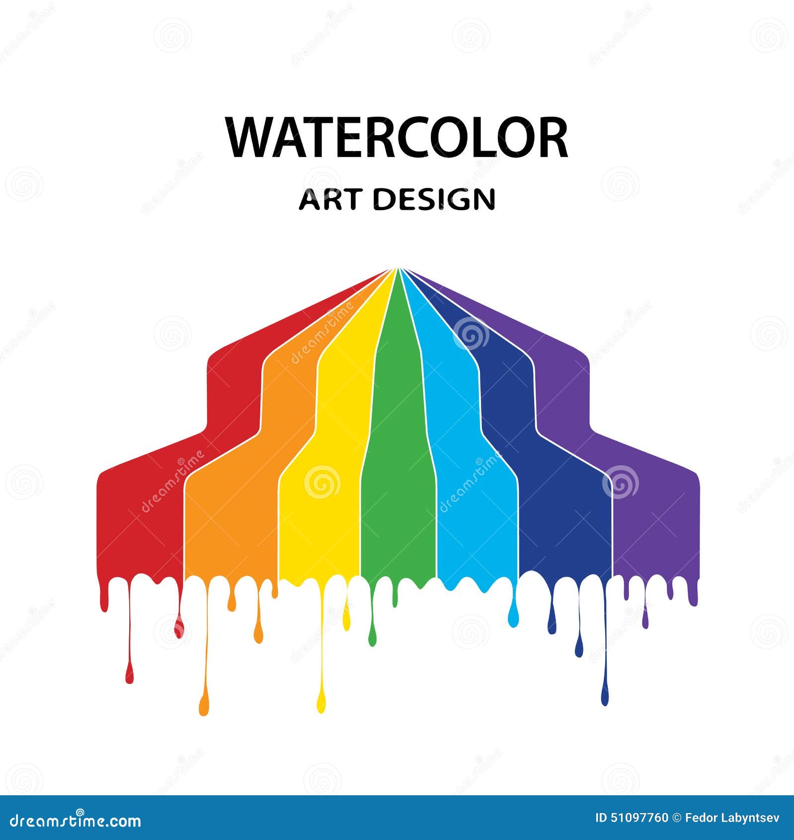Rainbow from the Flowing-down Paints in Style Grunge Stock Vector ...