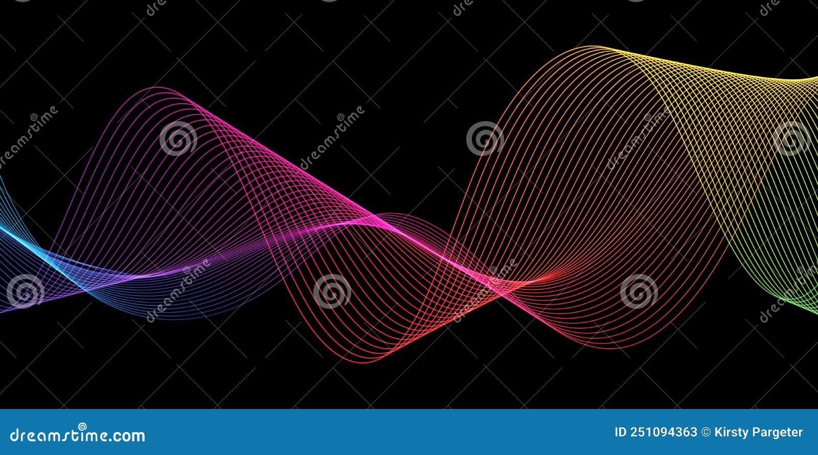 Rainbow Flowing Waves Abstract Banner Design Stock Vector ...