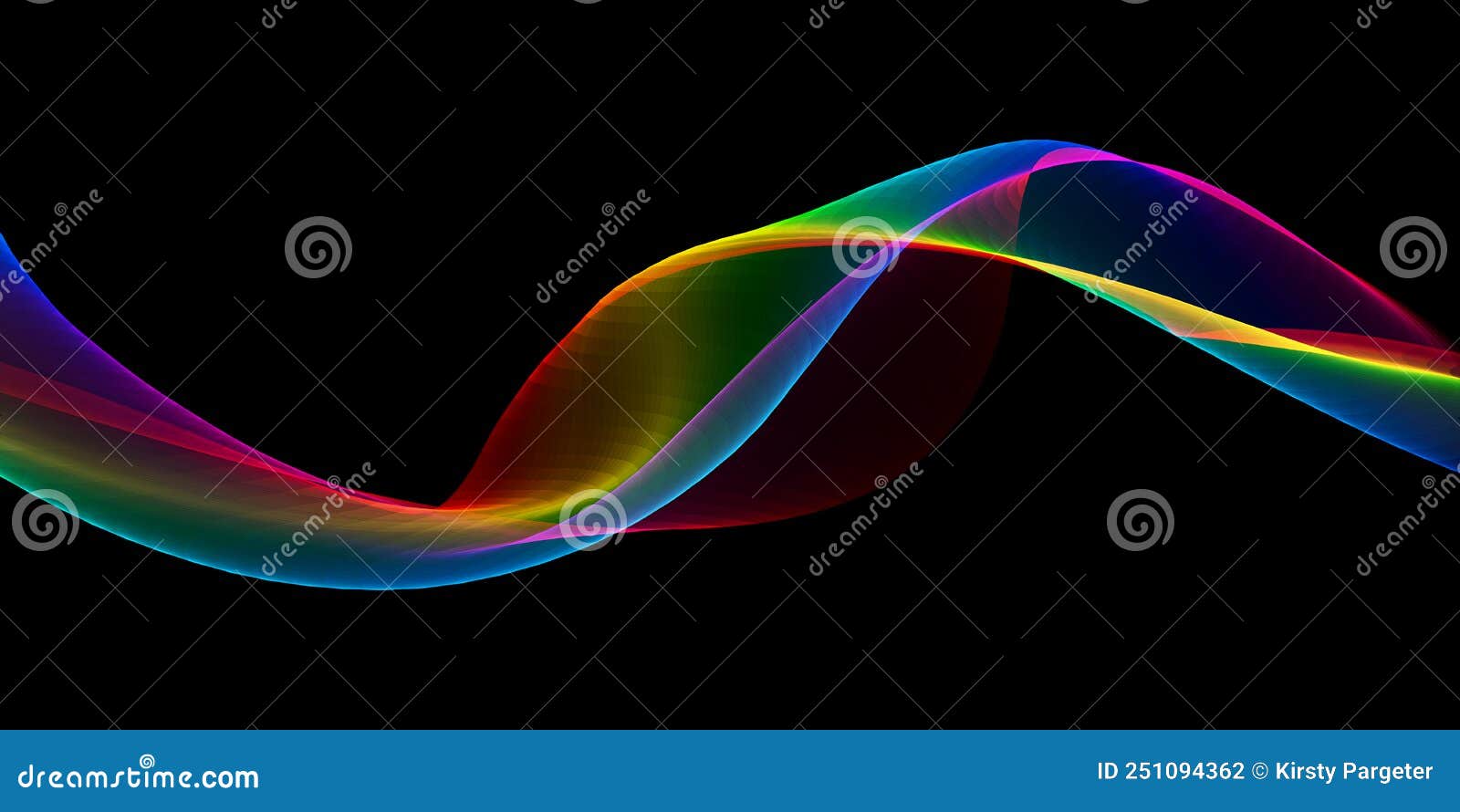 Rainbow Flowing Waves Banner Design Stock Vector - Illustration of ...