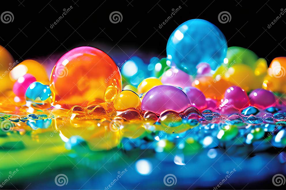 Rainbow Foam with Multi Colored Bubbles a Vibrant Mul Best Top Stock ...