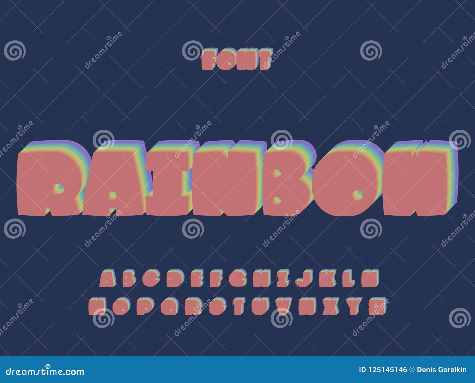 Rainbow Font. Vector Alphabet Stock Vector - Illustration of rainbow ...