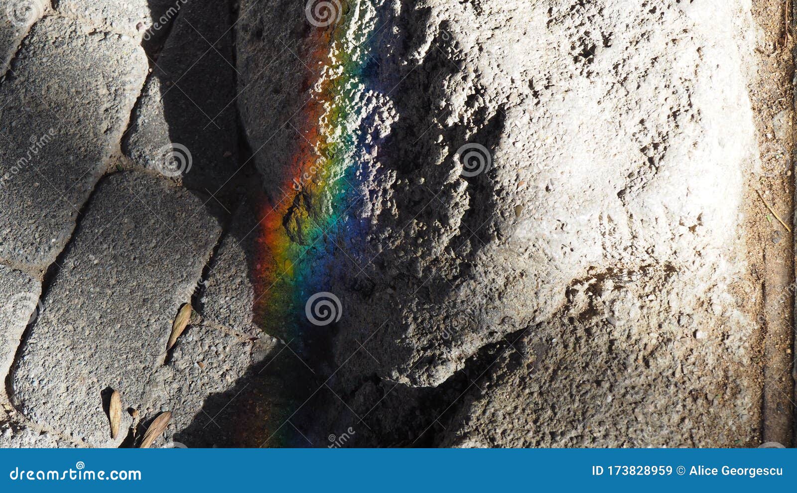 Rainbow Formed on a Rock on the Ground Stock Image - Image of comunity ...