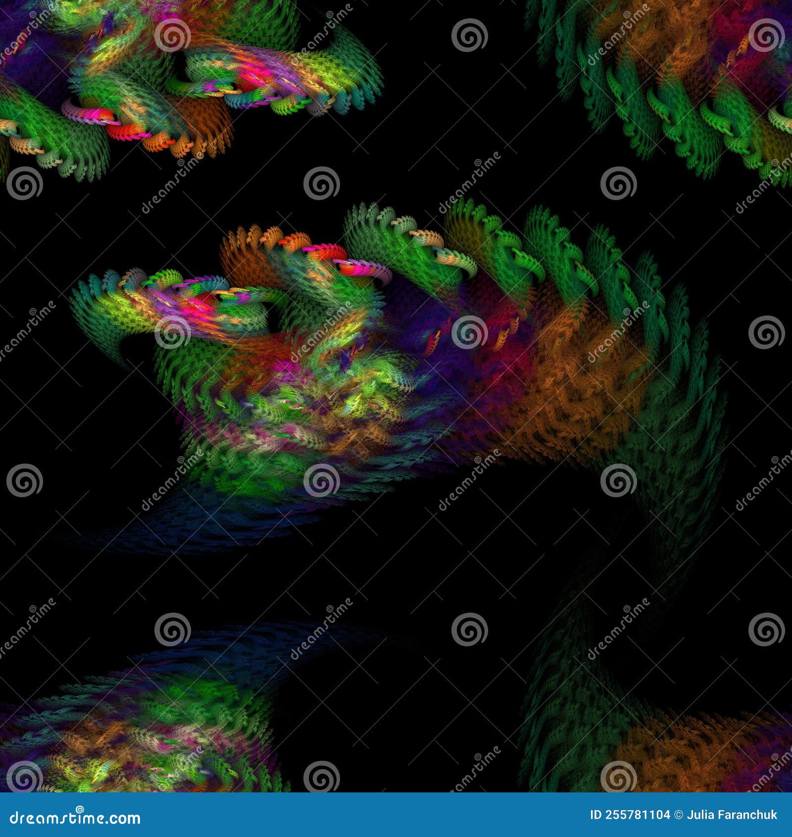 Rainbow Fractal Fantasy Abstract, Smoke and Light. Stock Illustration ...