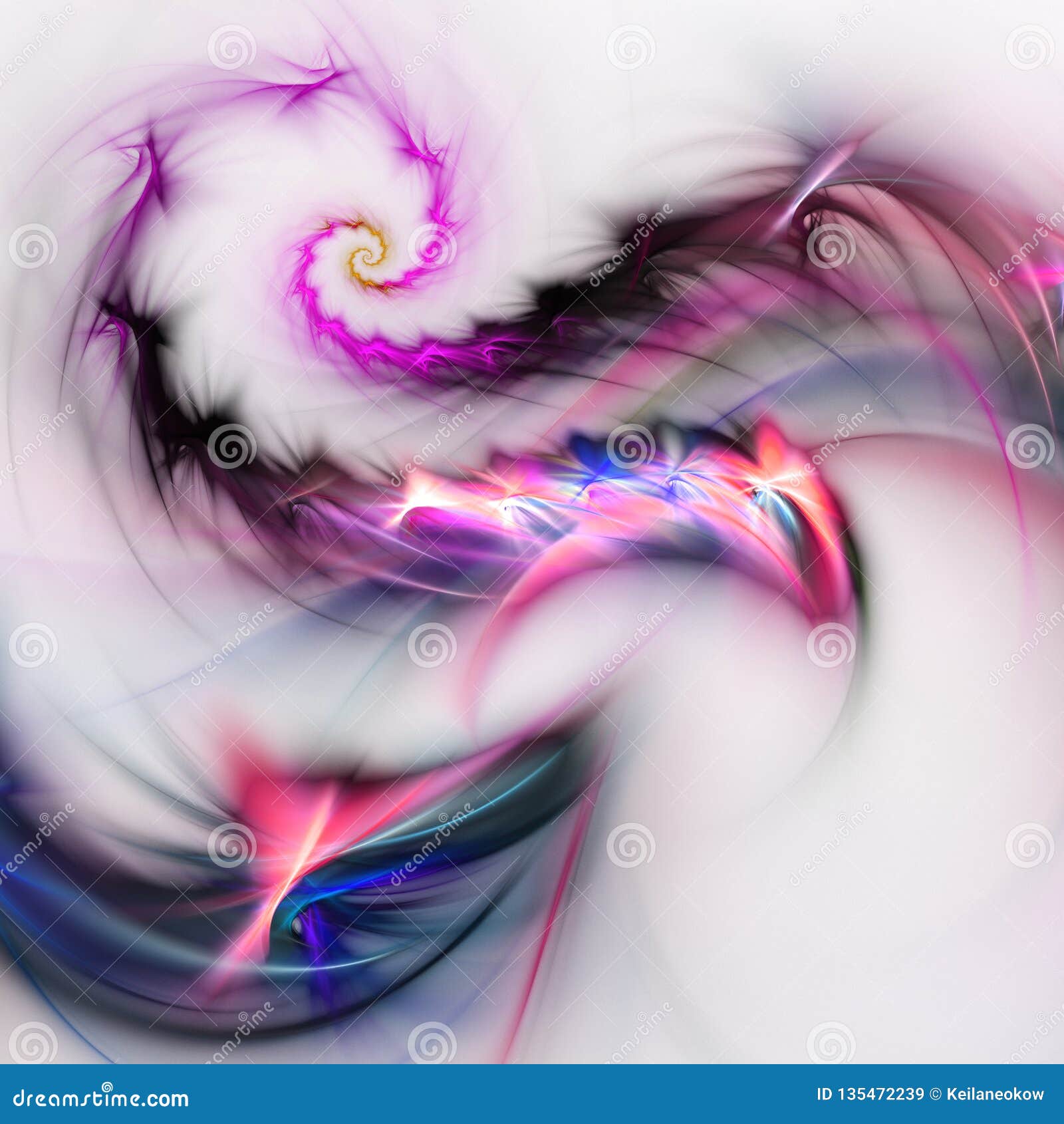 Rainbow fractal swirls stock illustration. Illustration of background ...