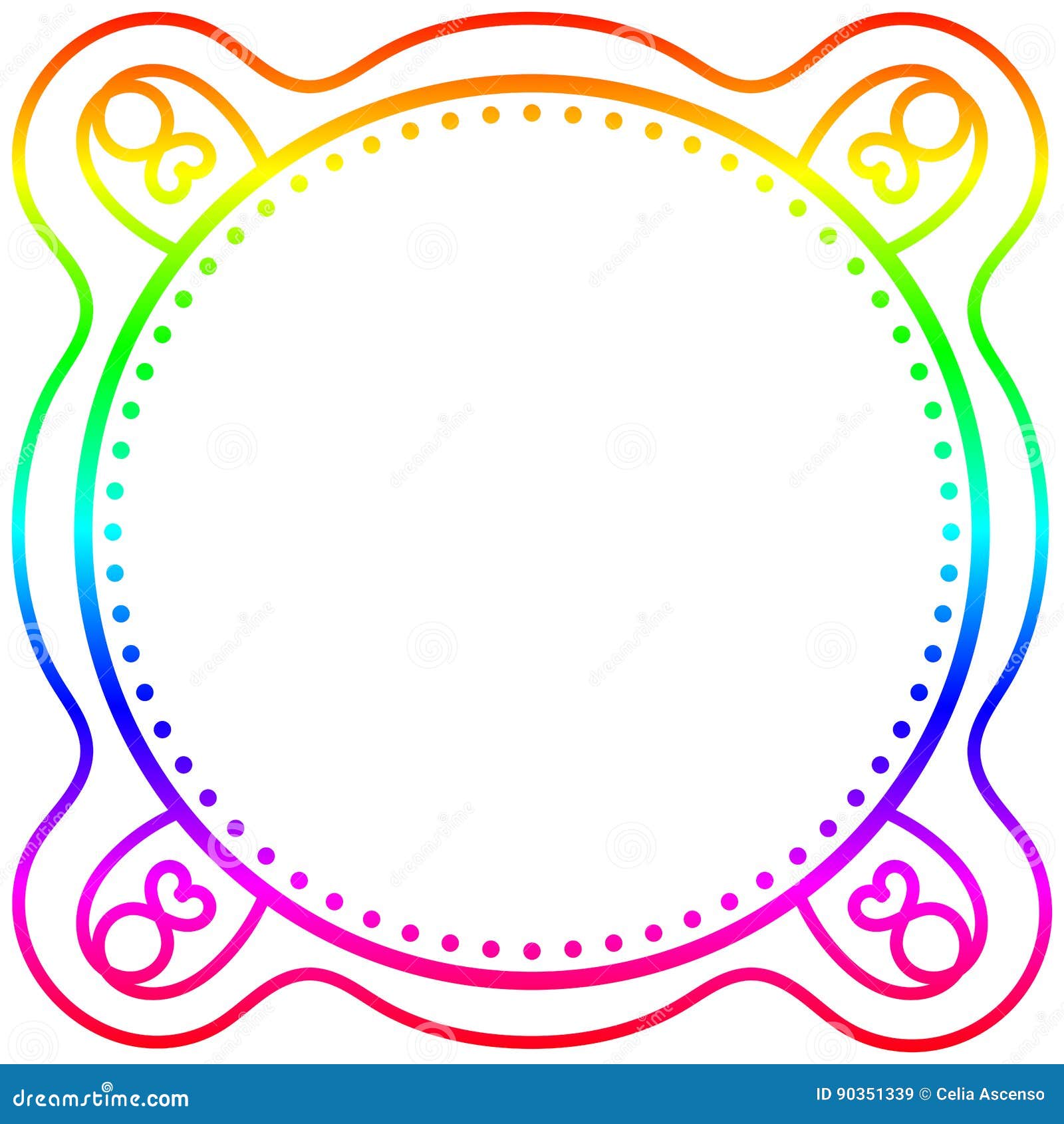 Rainbow frame border card stock illustration. Illustration of circles ...