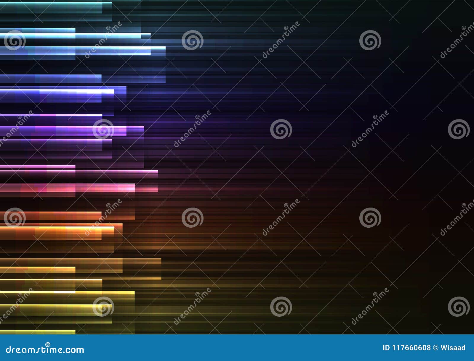 Rainbow Frequency Bar Overlap in Dark Background Stock Vector ...