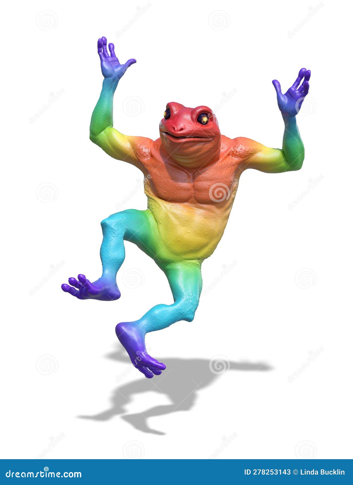 Rainbow Frog Jumping for Joy Stock Illustration - Illustration of ...