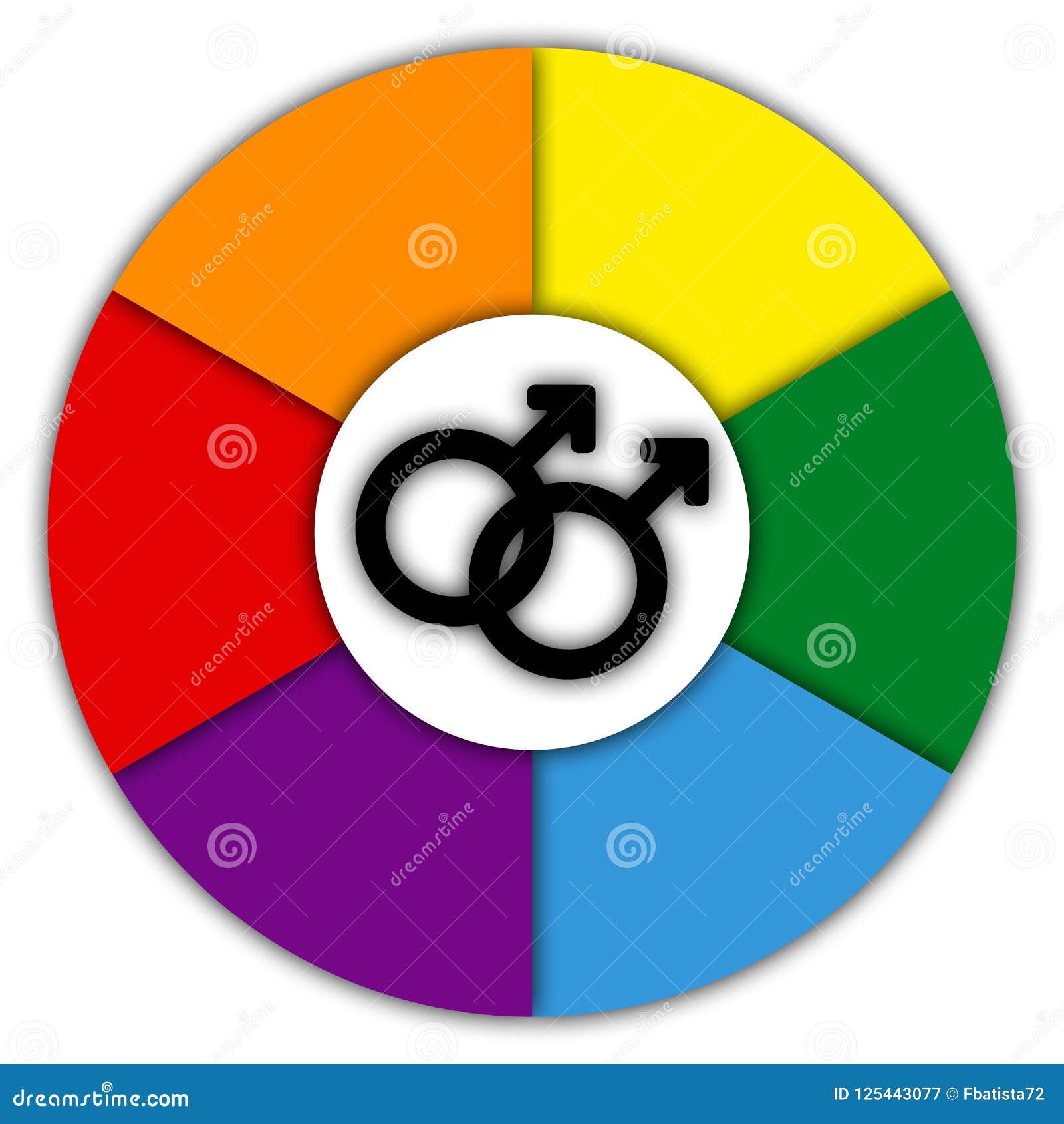 Rainbow Gay Couple Pride Flag Circle Symbol Of Sexual Minorities Two